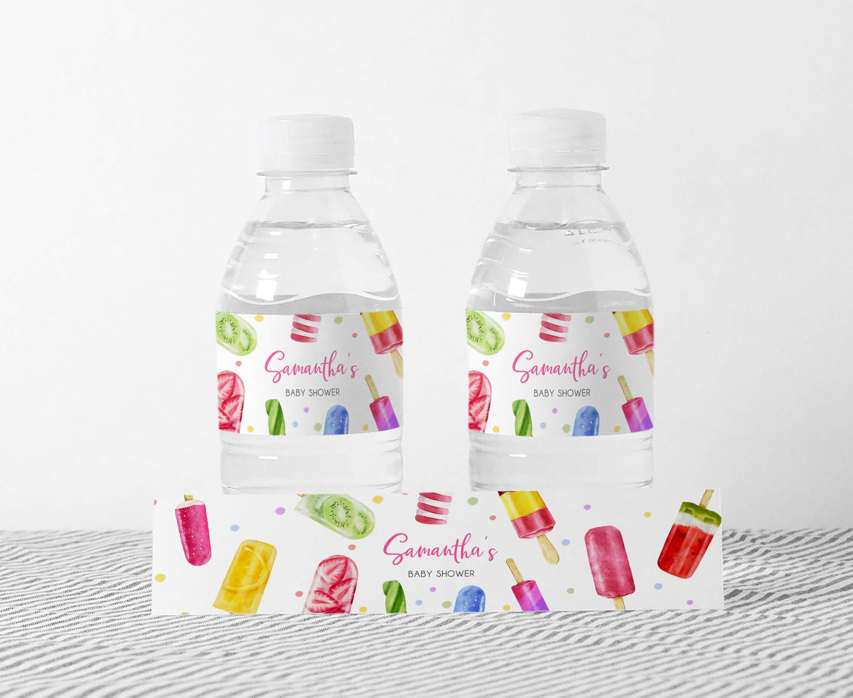Editable Popsicle Baby Shower Bottle Label – Cuddle Palette
