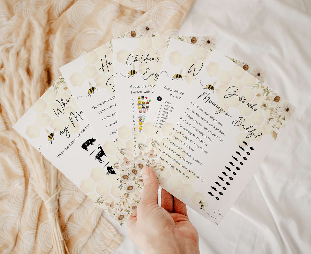 Editable Bee Baby Shower Games Bundle – Cuddle Palette