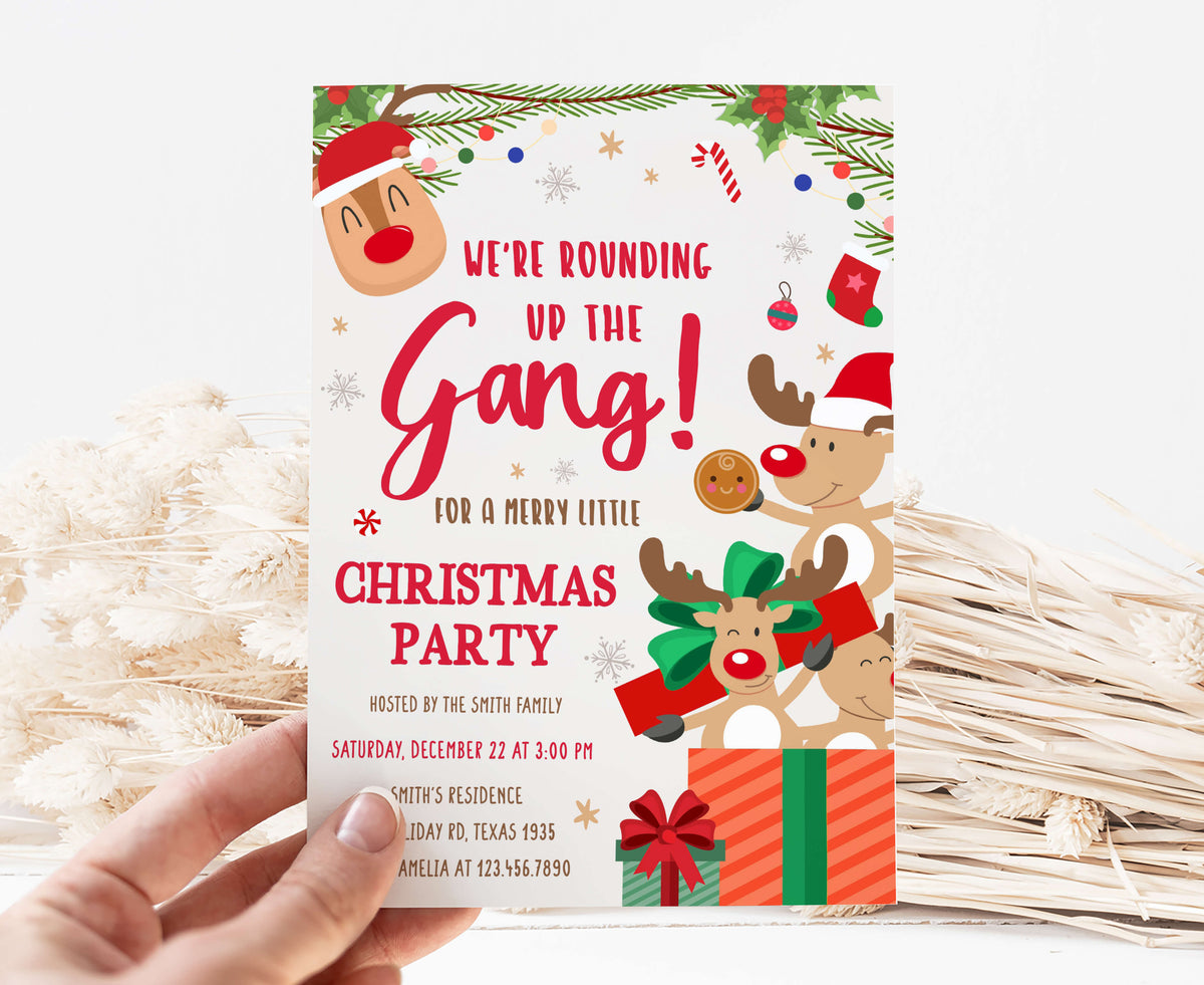 Editable Festive Kids Christmas Party Invitation – Cuddle Palette