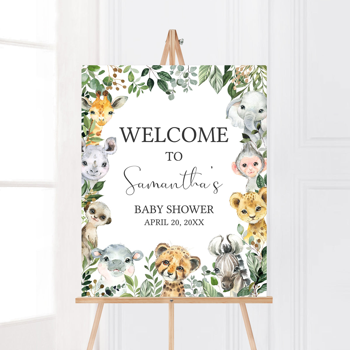 Safari Jungle Party Welcome Poster Editable Template – Cuddle Palette