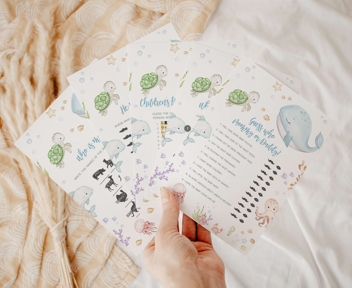 Editable Under the Sea Baby Shower Games Bundle – Cuddle Palette