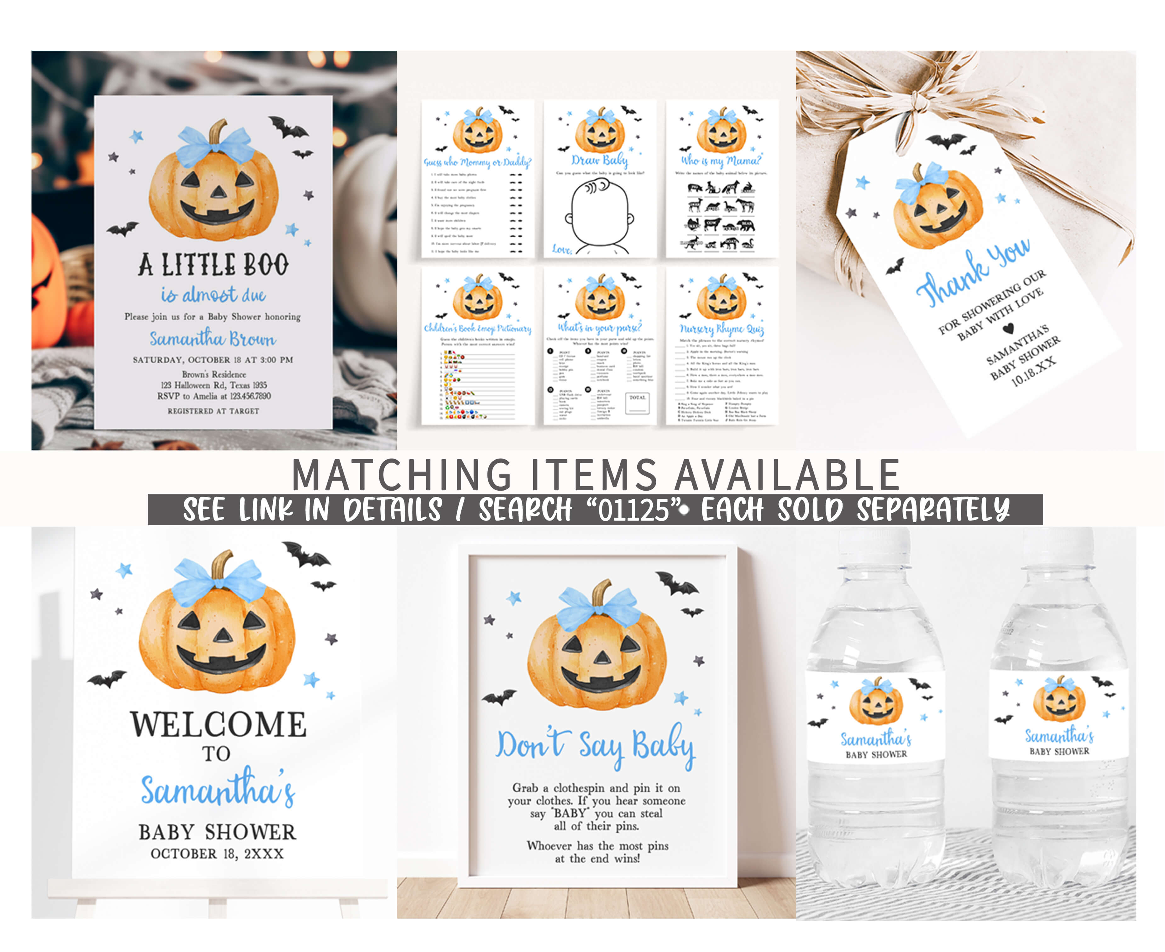 Editable Blue A Little Boo Baby Shower Invitation – Cuddle Palette