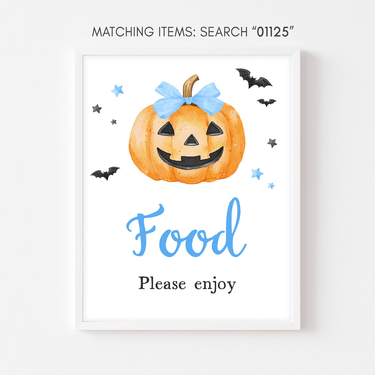 Blue A Little Boo Baby Shower Food Sign – Cuddle Palette