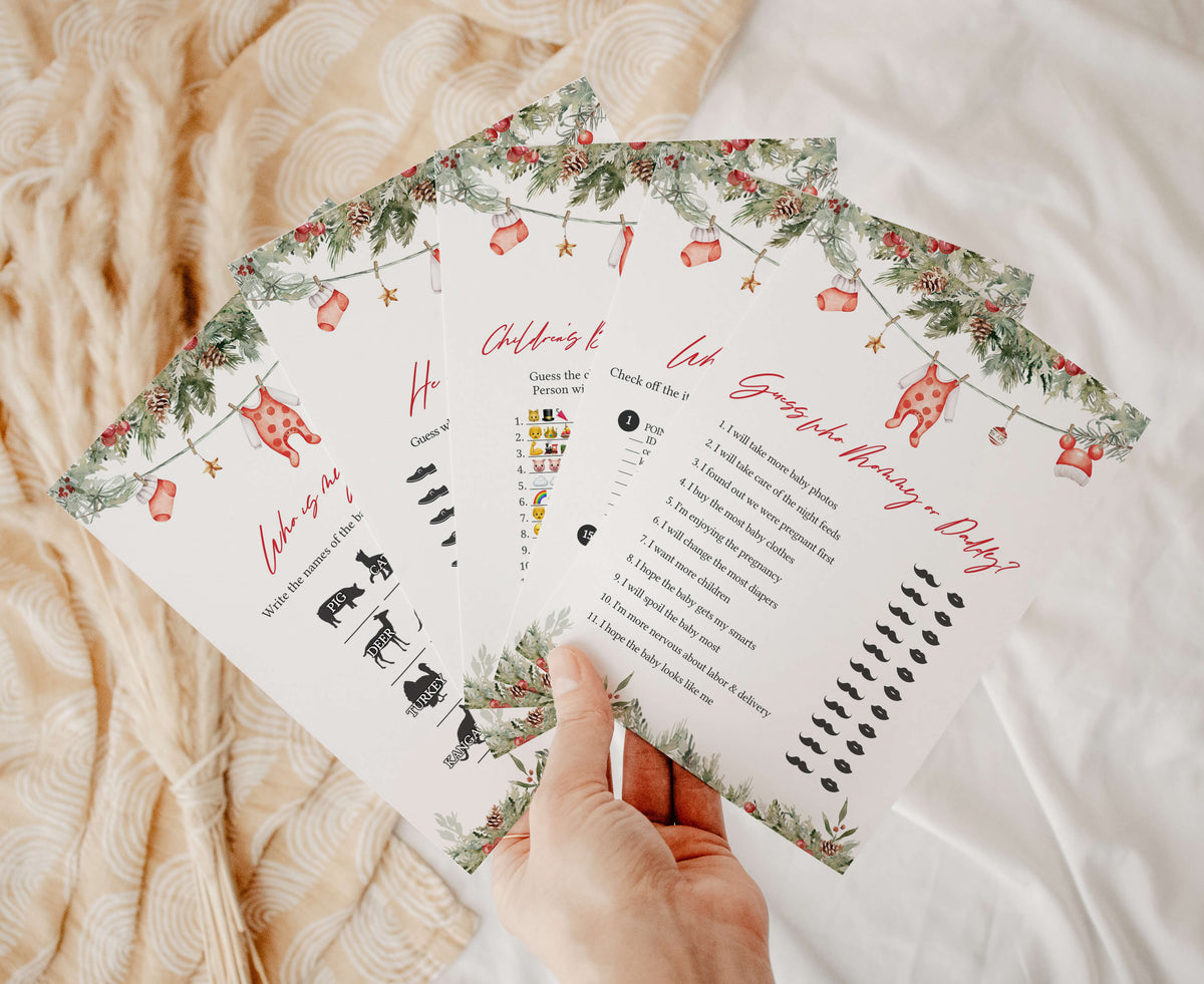 Editable Merry Little Christmas Baby Shower Games Bundle – Cuddle Palette