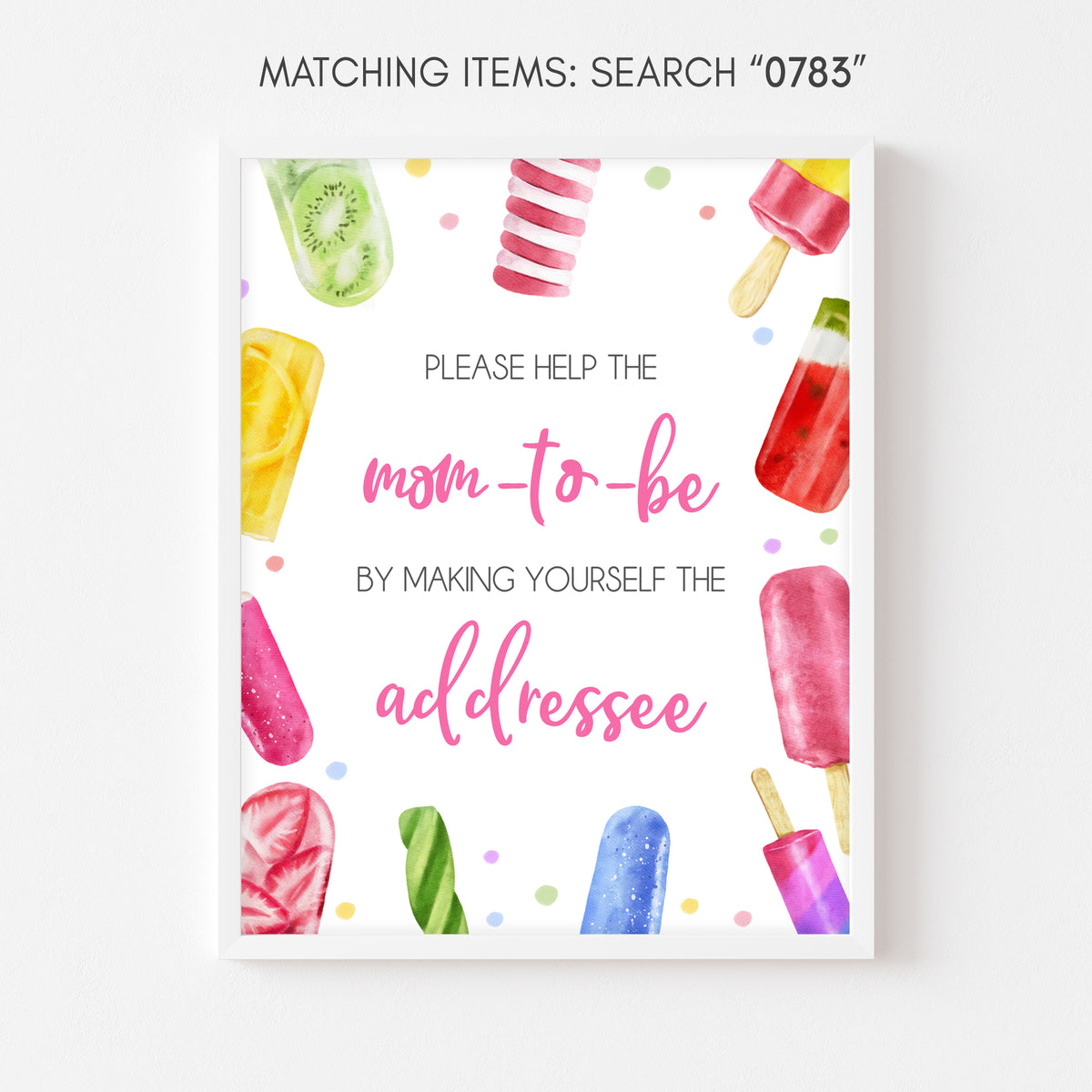 Popsicle Baby Shower Envelope Station Sign – Cuddle Palette