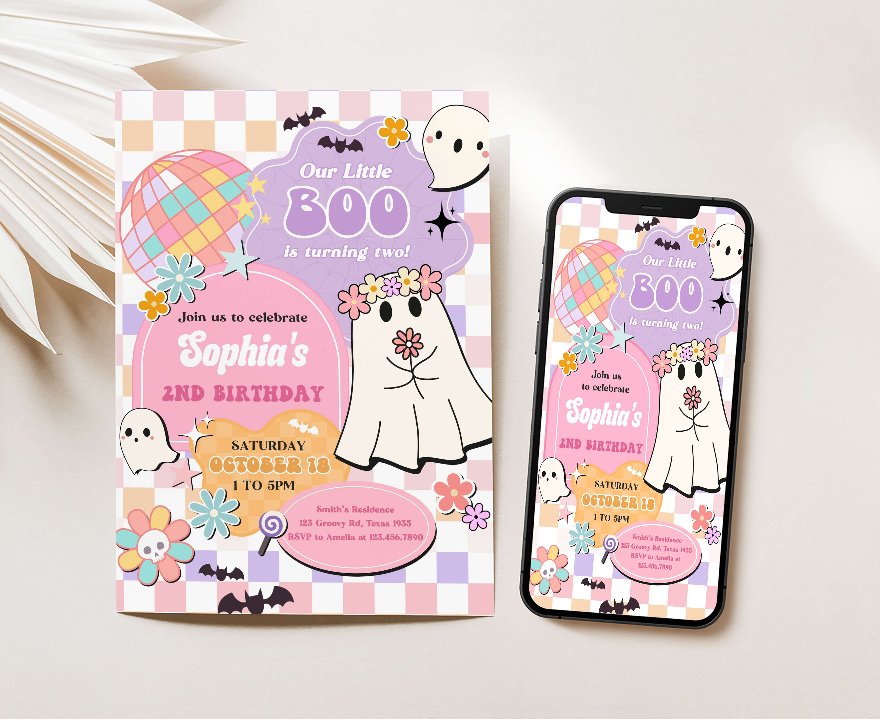 Editable Our Little Boo Birthday Party Invitation – Cuddle Palette