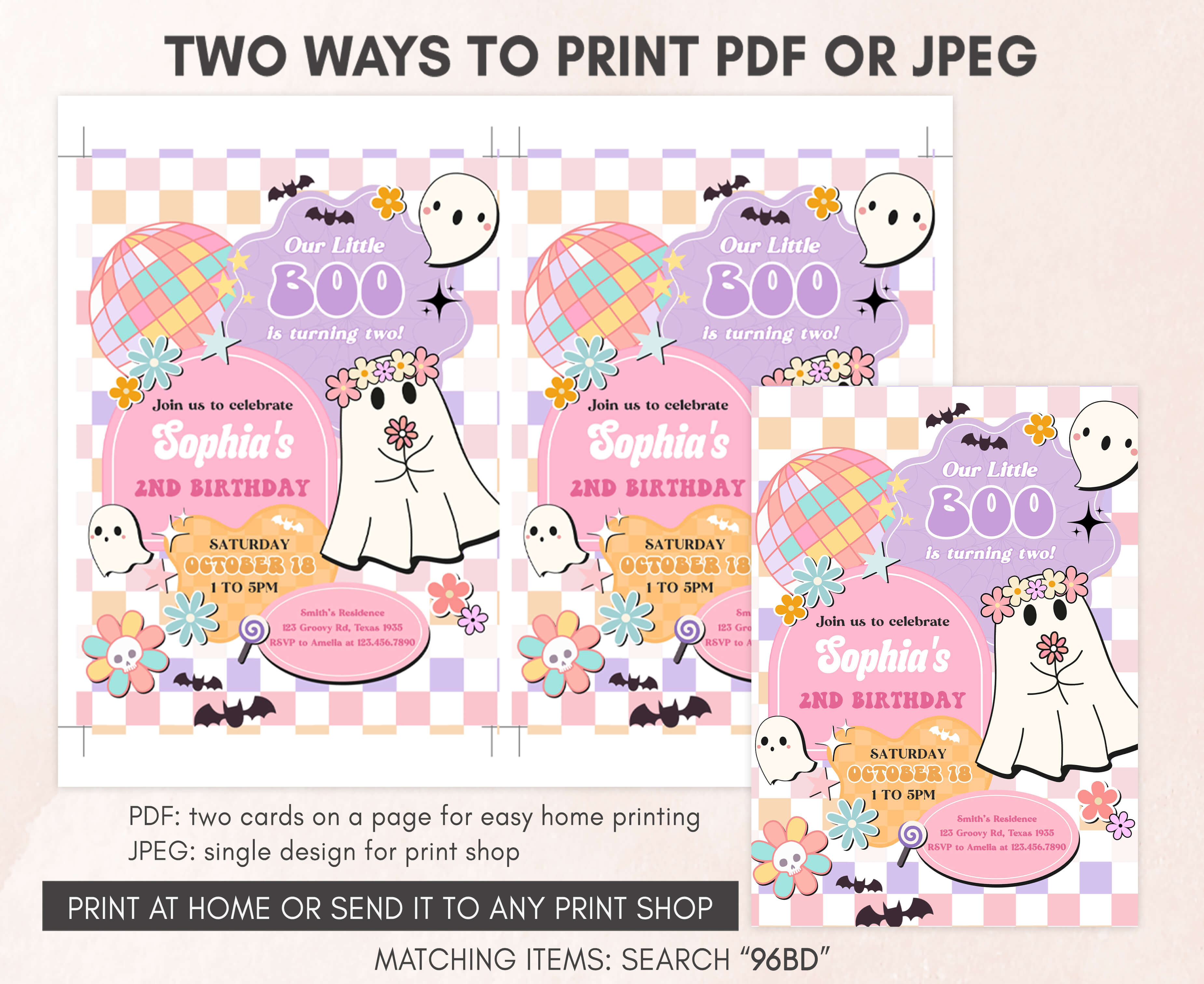 Editable Our Little Boo Birthday Party Invitation – Cuddle Palette