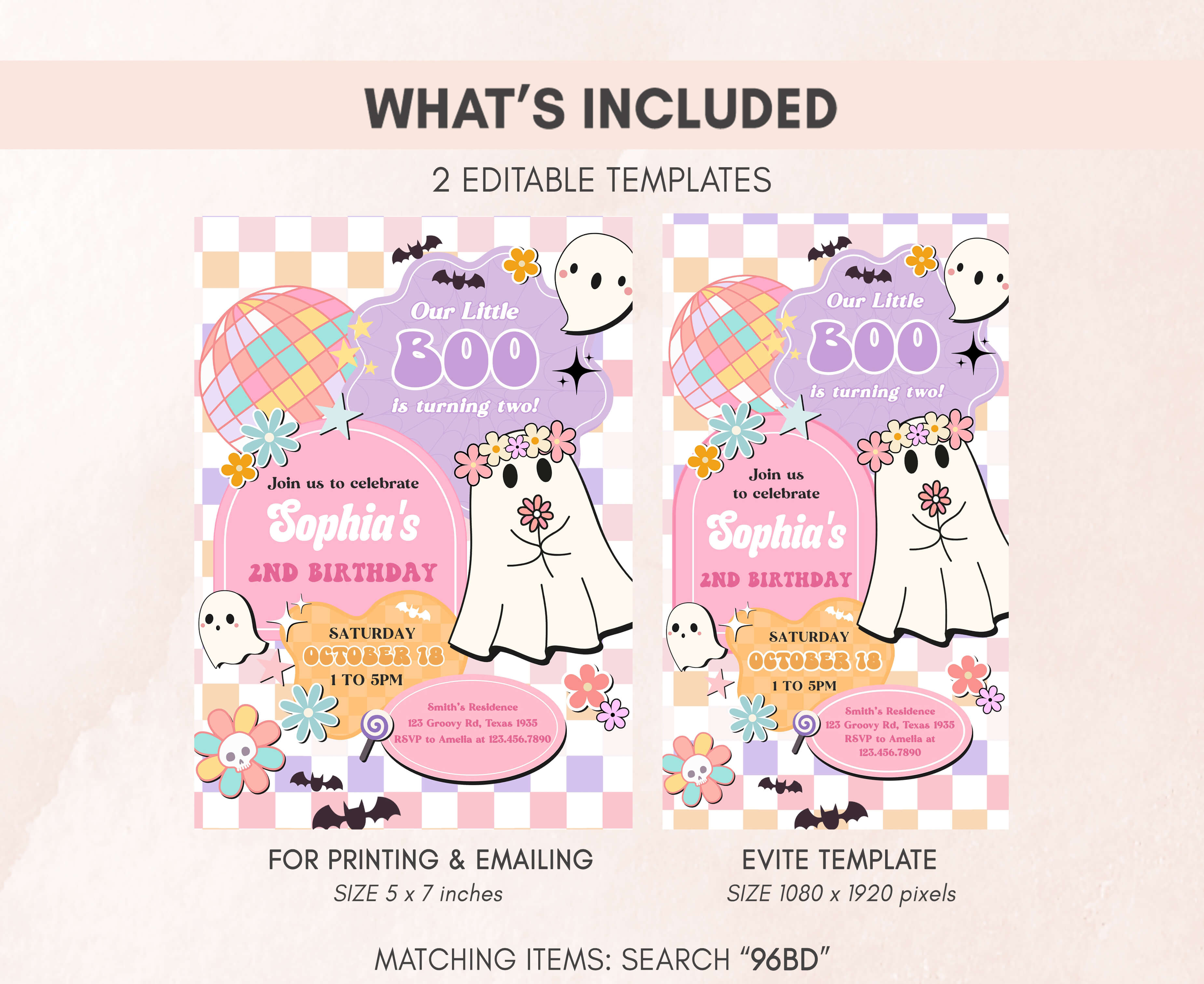 Editable Our Little Boo Birthday Party Invitation – Cuddle Palette