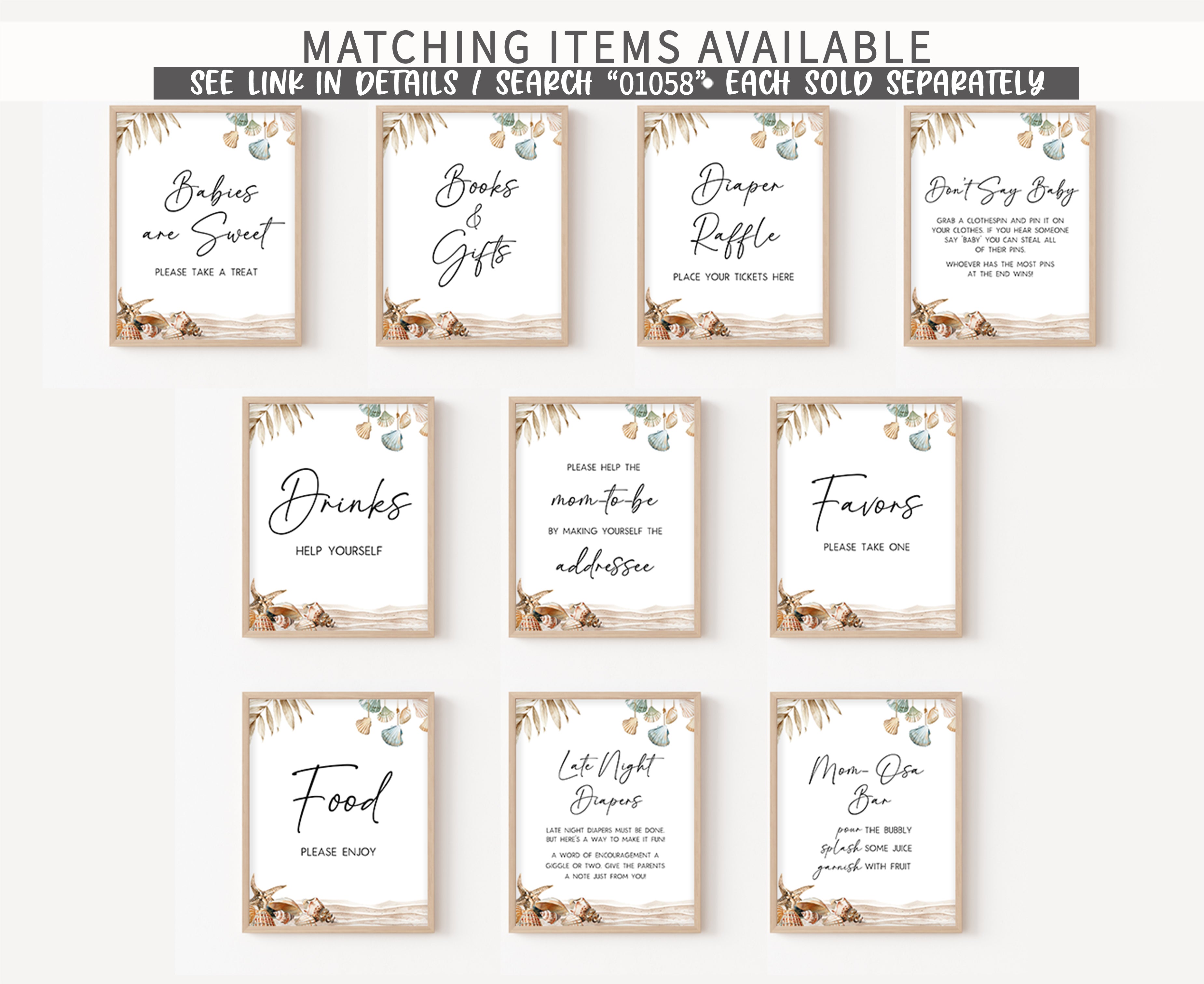 Editable Little Beach Bum Baby Shower Welcome Sign – Cuddle Palette