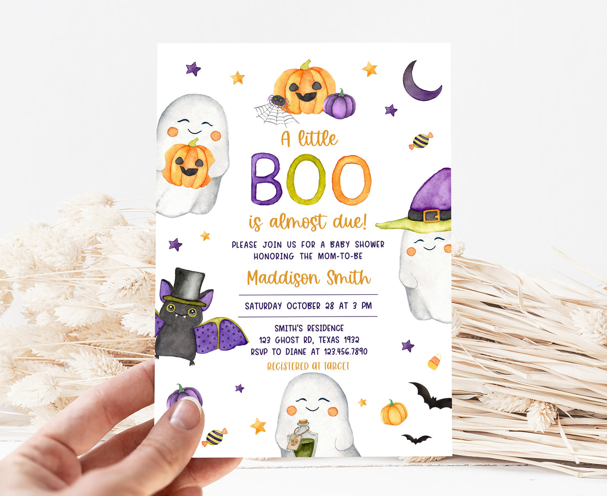 Editable A Little Boo Baby Shower Invitation – Cuddle Palette