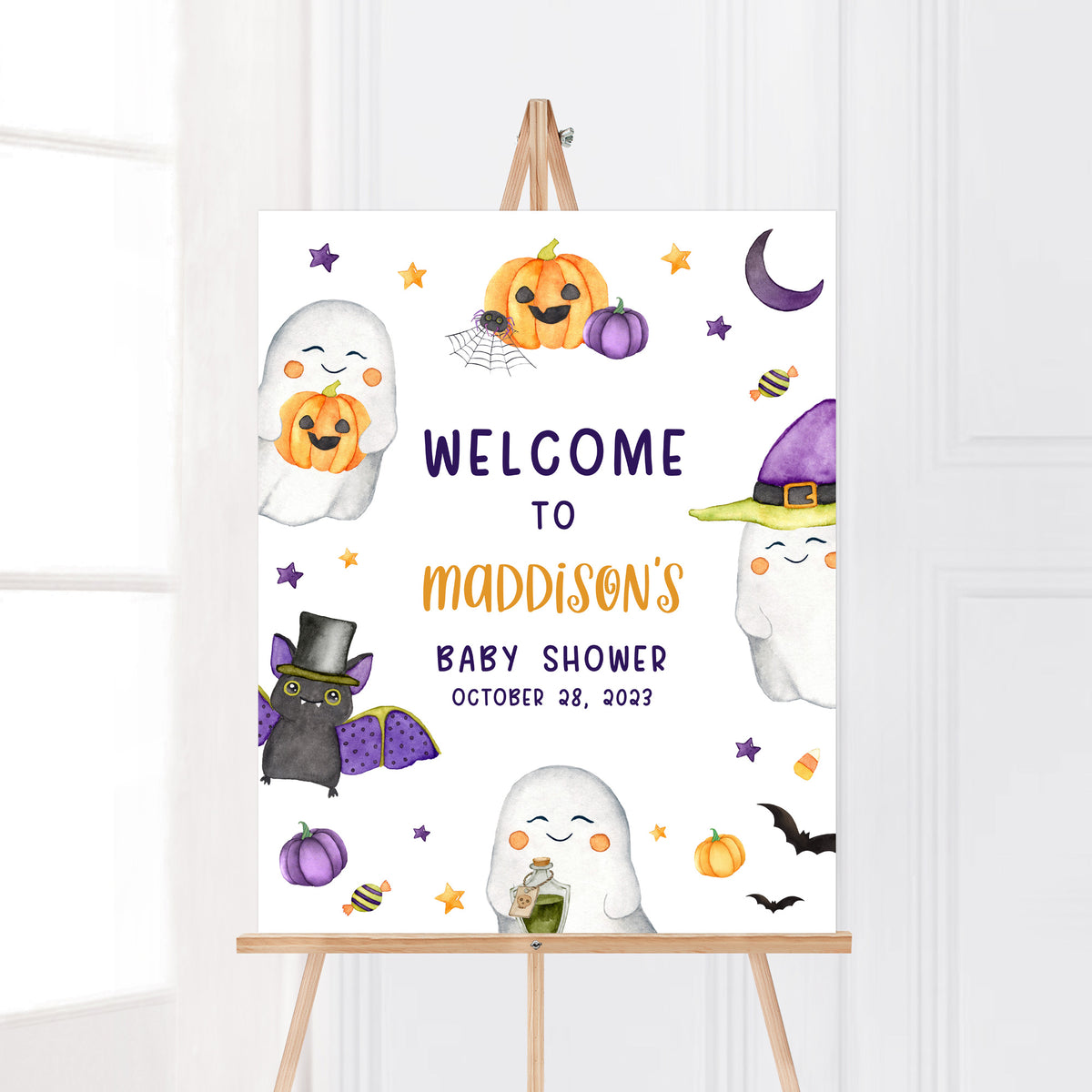Editable A Little Boo Baby Shower Welcome Sign – Cuddle Palette