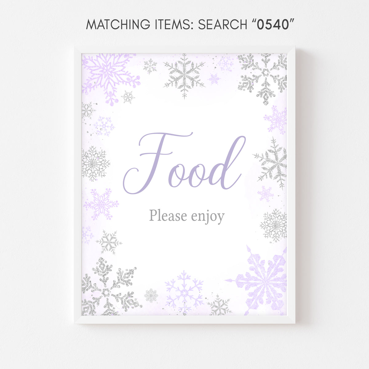 Purple Snowflake Baby Shower Food Sign – Cuddle Palette