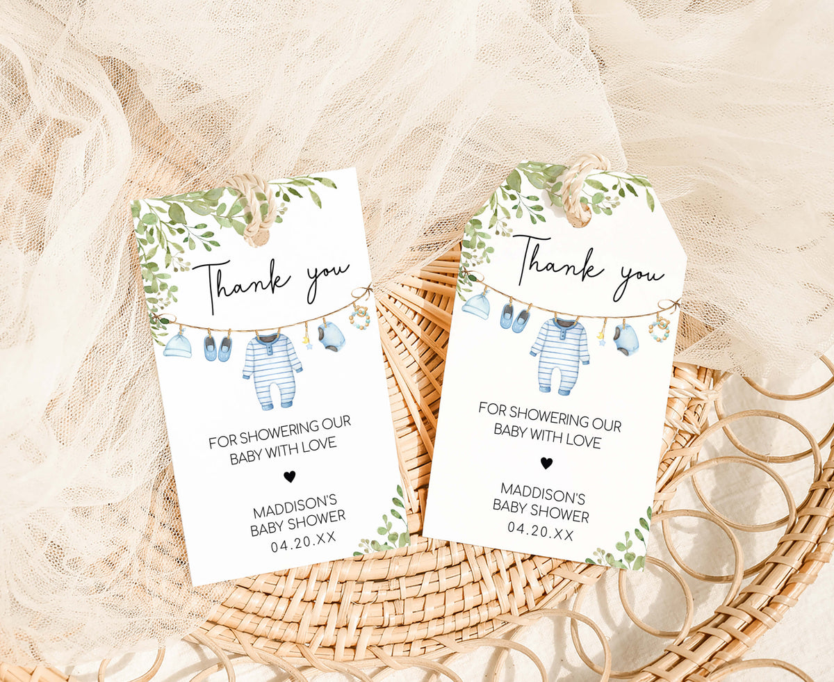 Editable Boy Baby Clothes Baby Shower Favor Tag – Cuddle Palette