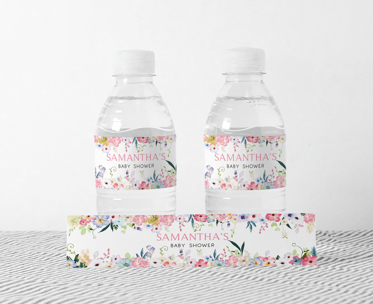 Wildflower Bottle Labels for Baby Shower – Cuddle Palette