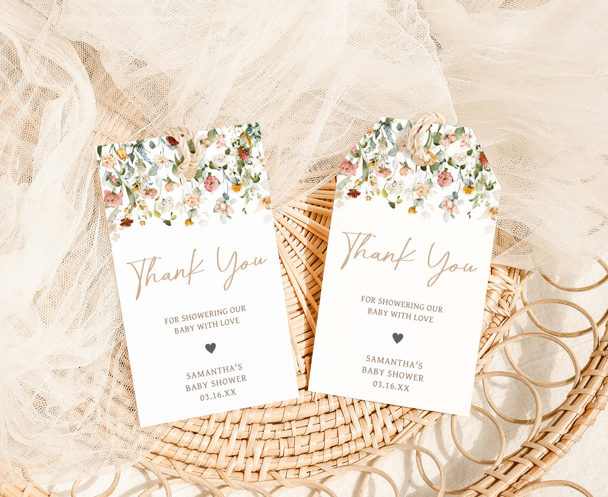 Editable Girl Garden Floral Baby Shower Gift Tags – Cuddle Palette