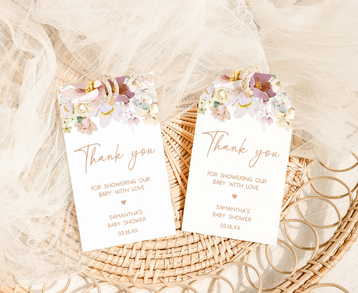 Printable Favor Tag for Boho Spring Floral Baby Shower – Cuddle Palette
