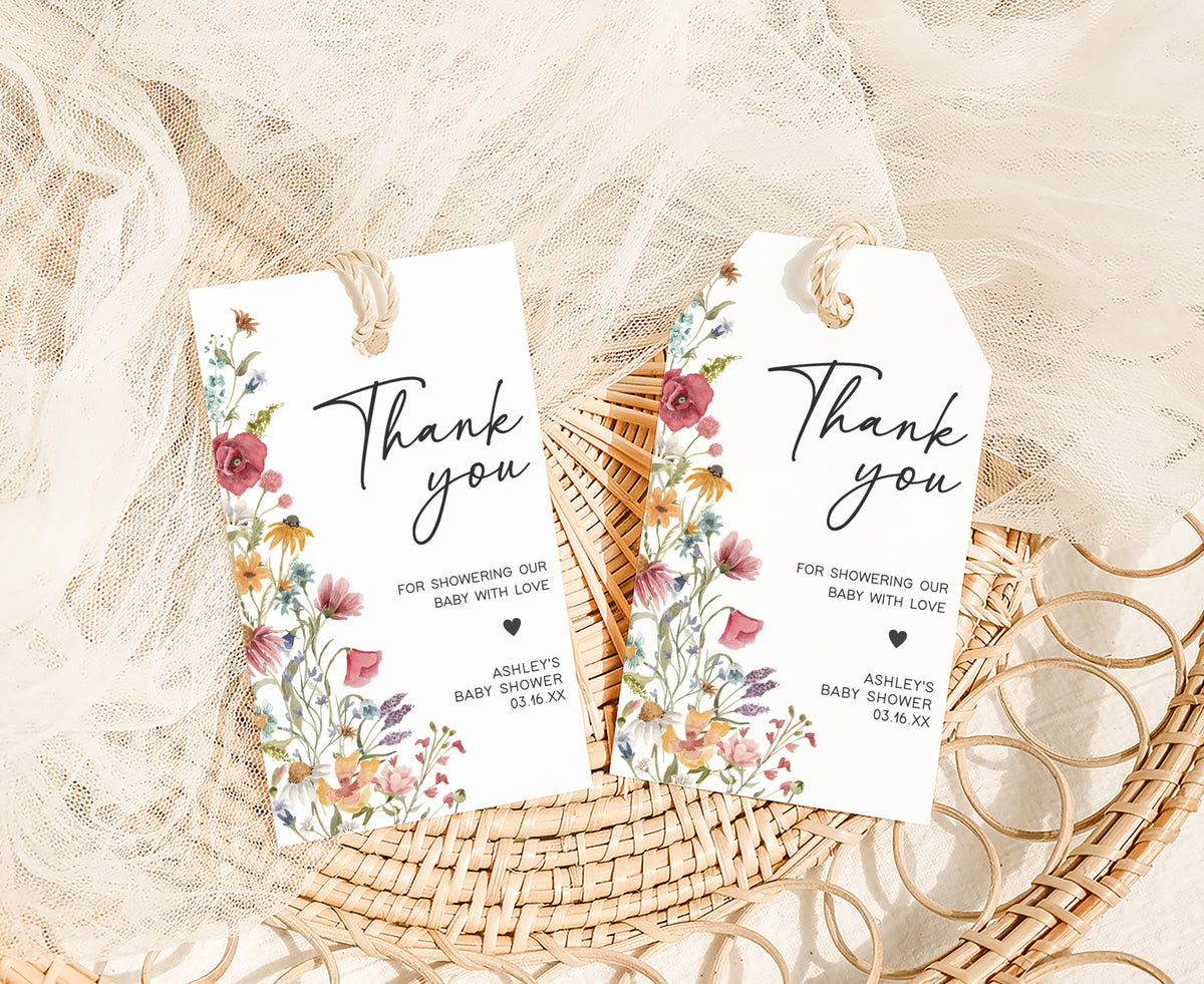 Spring Flowers Thank You Favor Tag Printable – Cuddle Palette