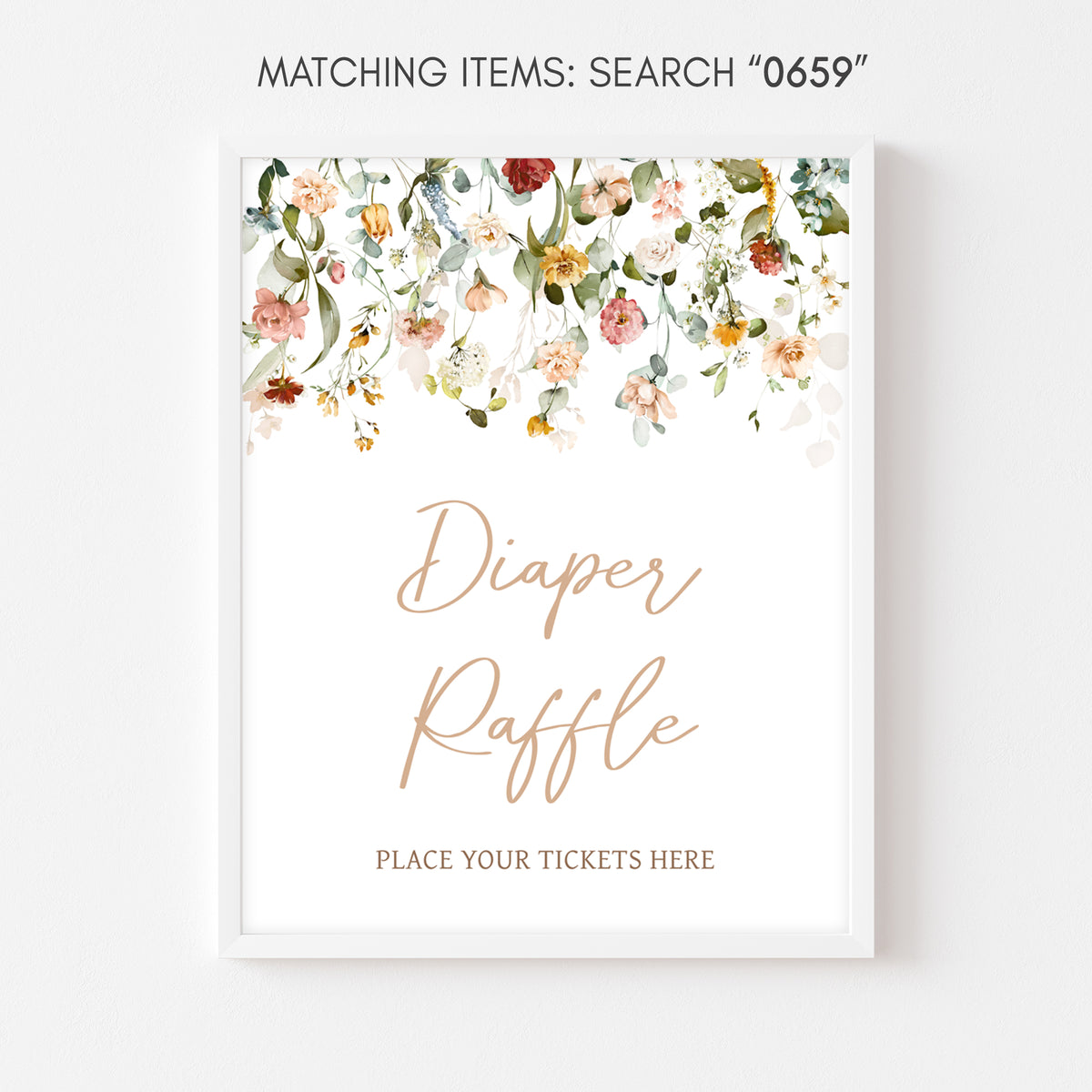 Baby in Bloom Wildflower Baby Shower Diaper Raffle Sign – Cuddle Palette