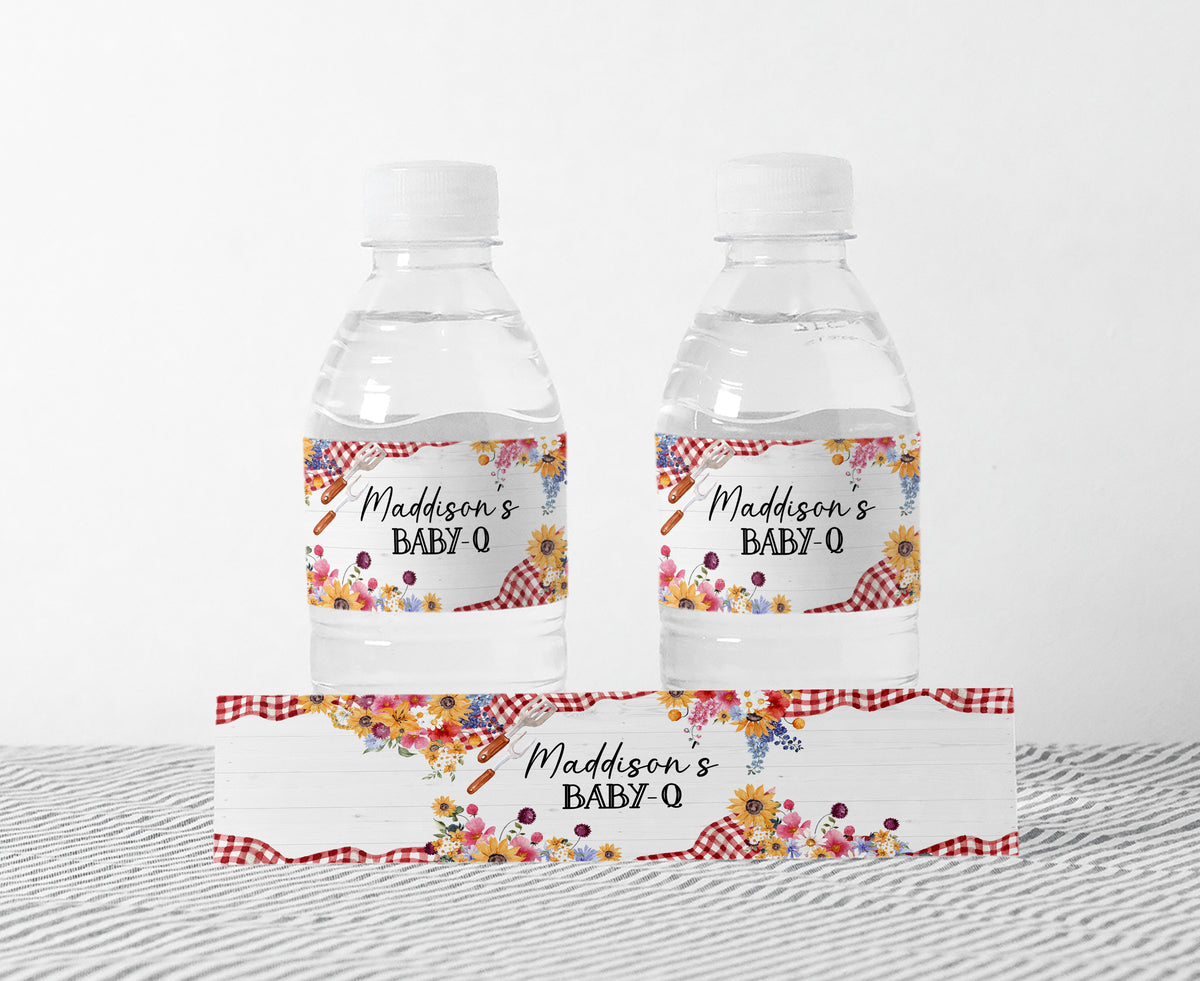Editable Red Barbecue Baby Shower Bottle Label – Cuddle Palette
