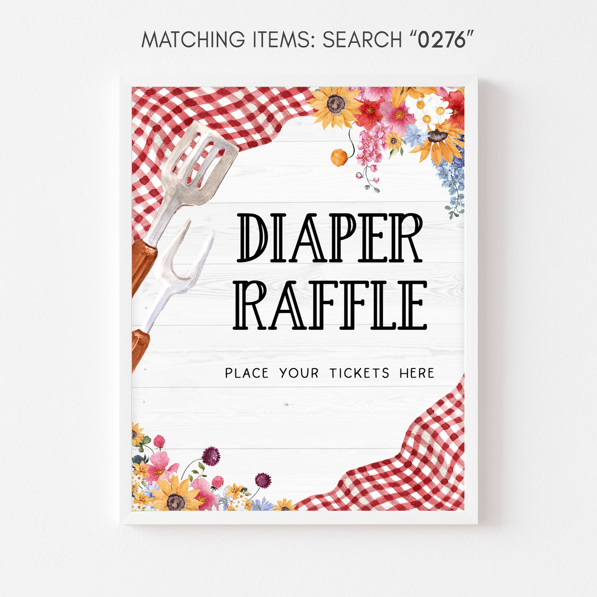 Red Barbecue Baby Shower Diaper Raffle Sign – Cuddle Palette