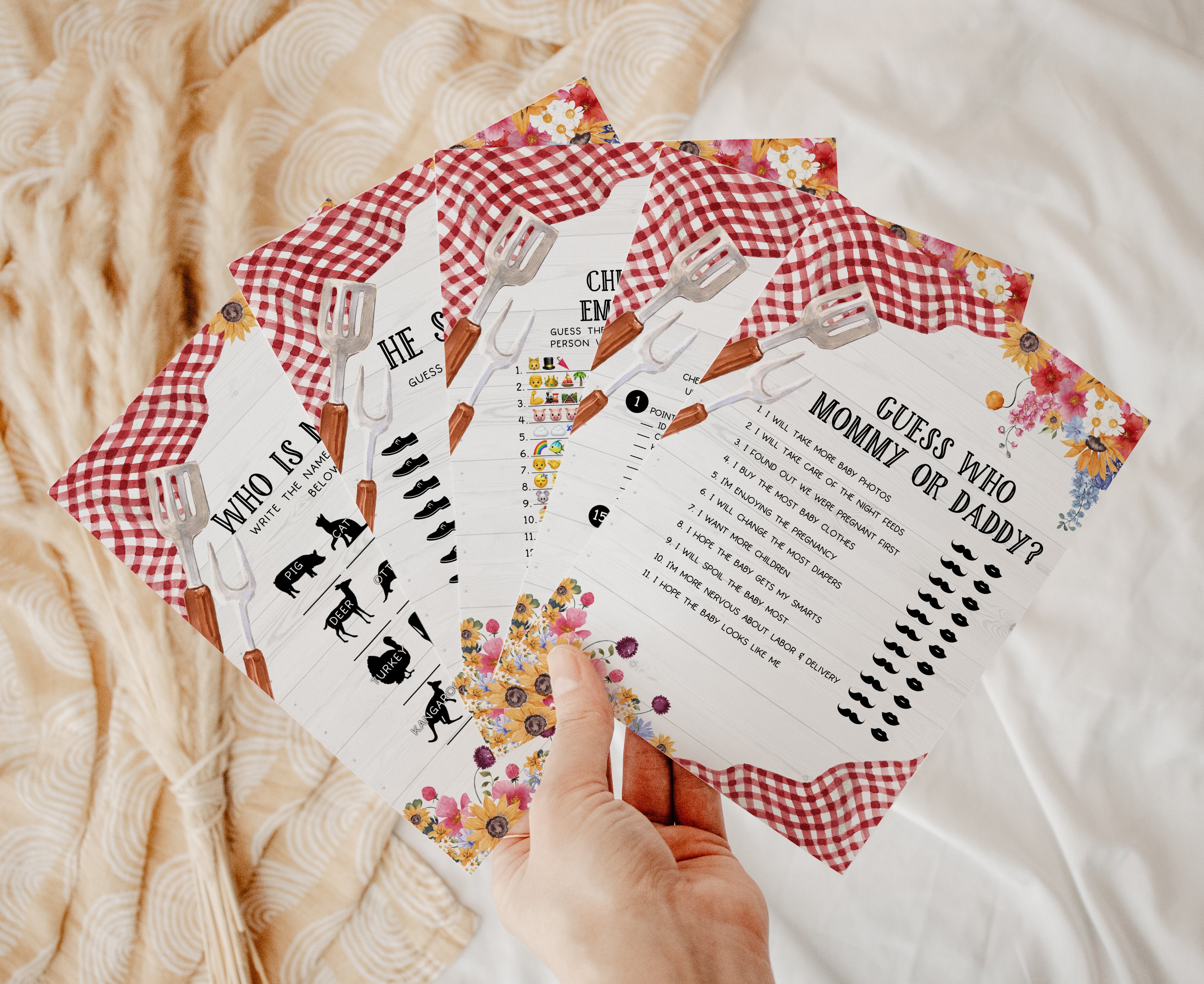 Editable Red Barbecue Baby Shower Games Bundle – Cuddle Palette