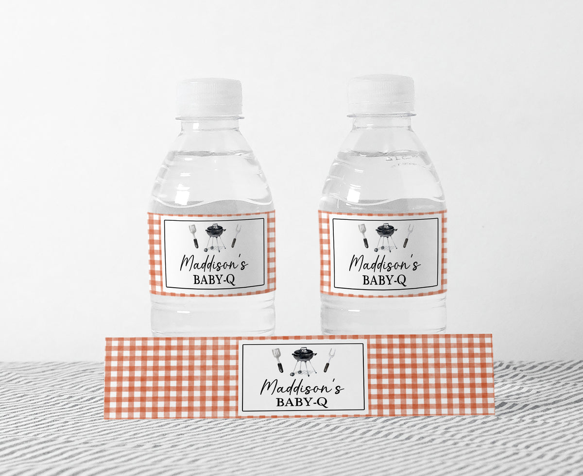 Editable Backyard Baby-Q Baby Shower Bottle Label – Cuddle Palette