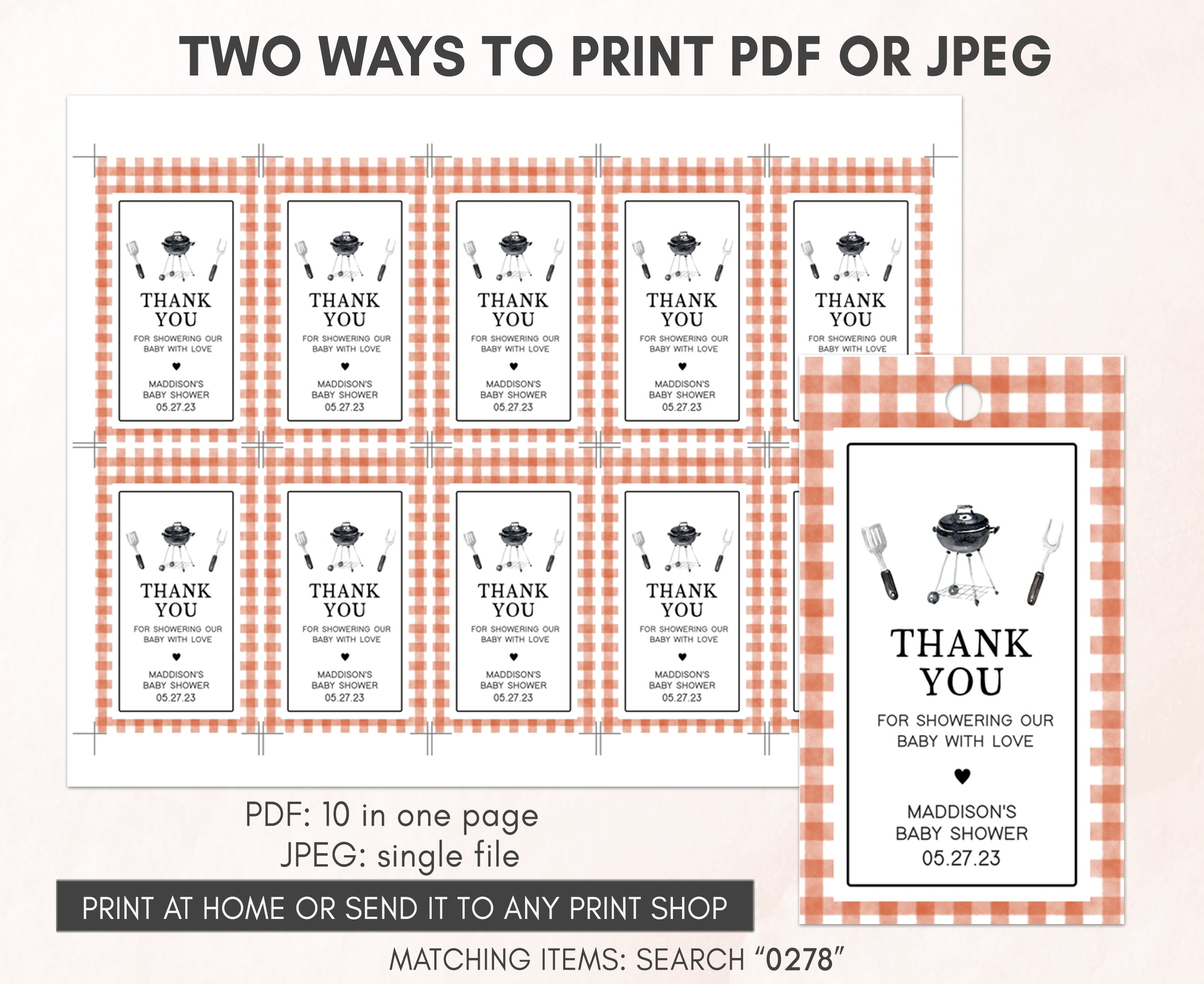 Editable Backyard Baby-Q Baby Shower Favor Tag – Cuddle Palette