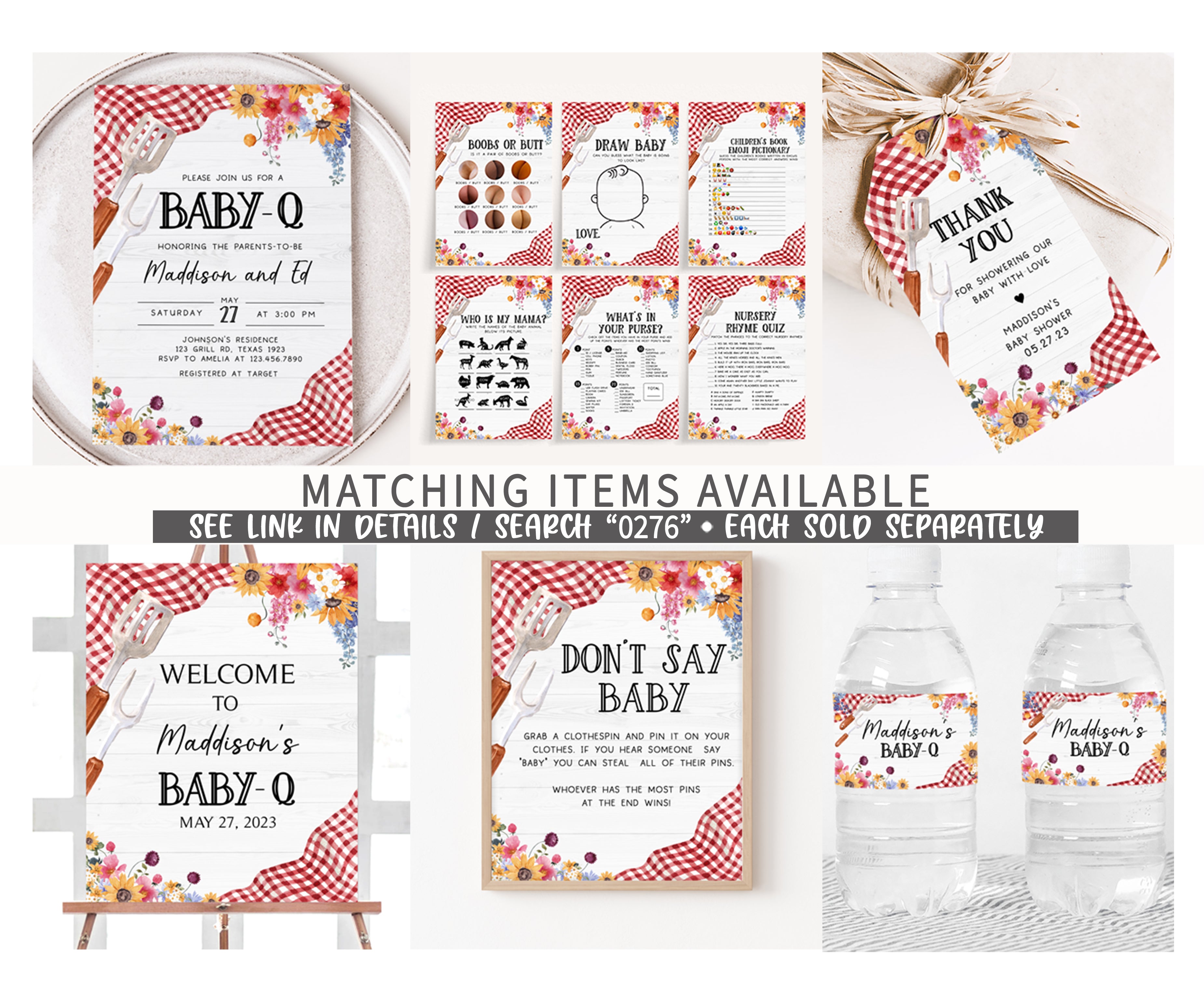Editable Red Barbecue Baby Shower Invitation – Cuddle Palette
