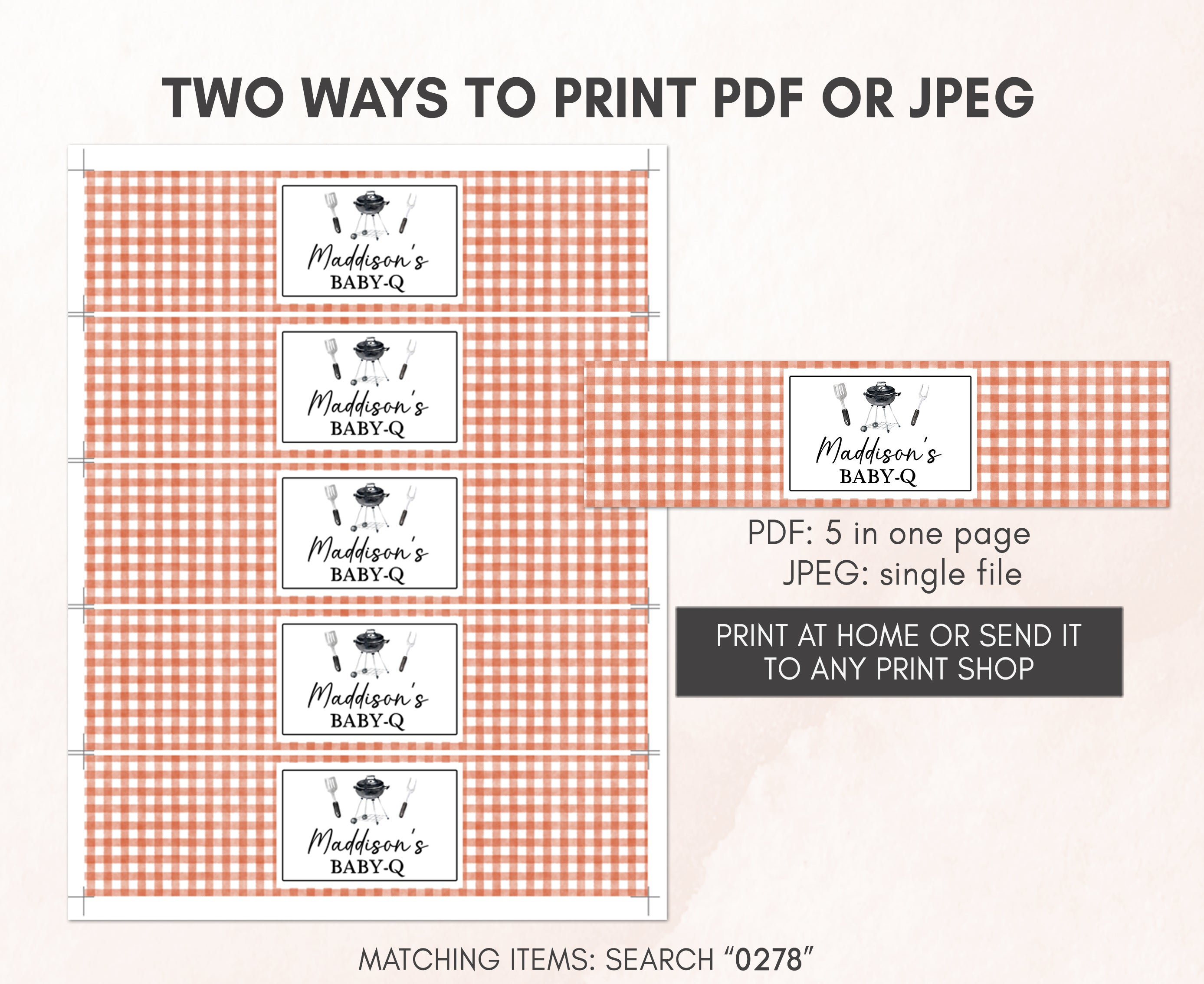 Editable Backyard Baby-Q Baby Shower Bottle Label – Cuddle Palette