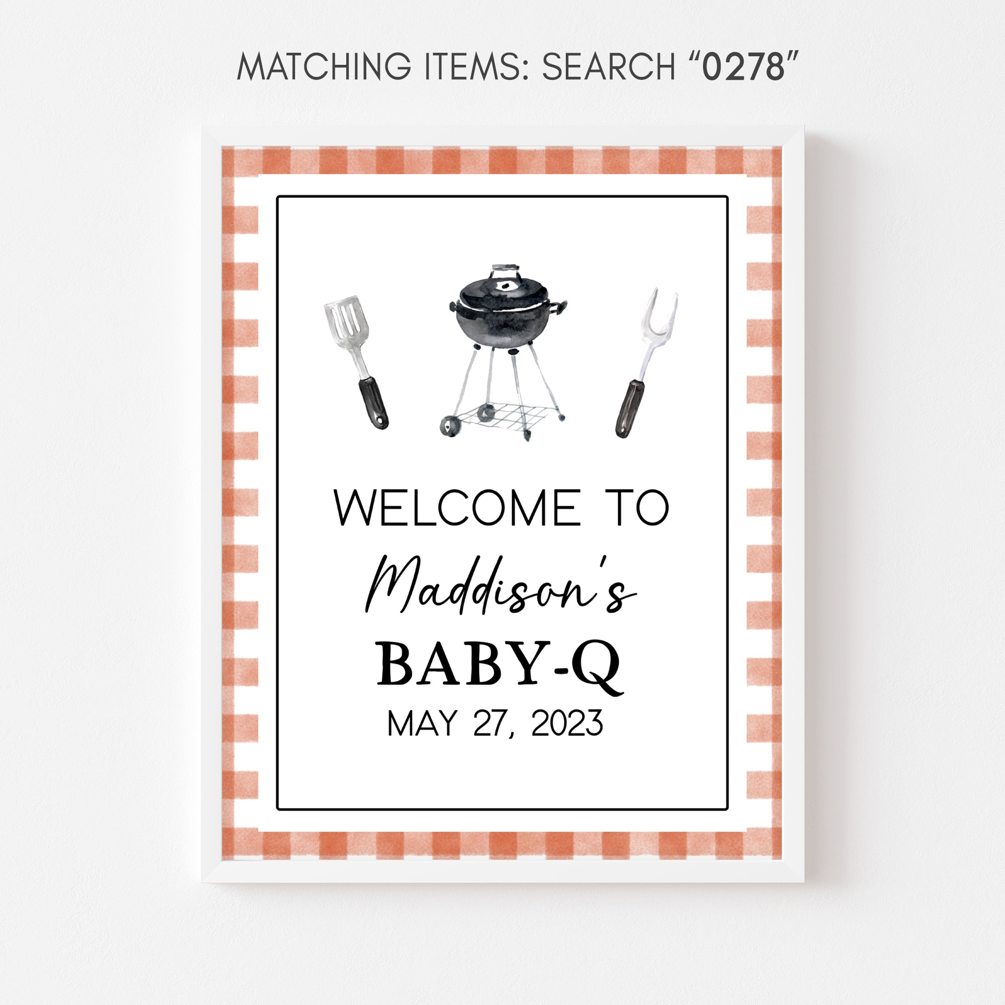 Editable Backyard Baby-Q Baby Shower Welcome Sign – Cuddle Palette