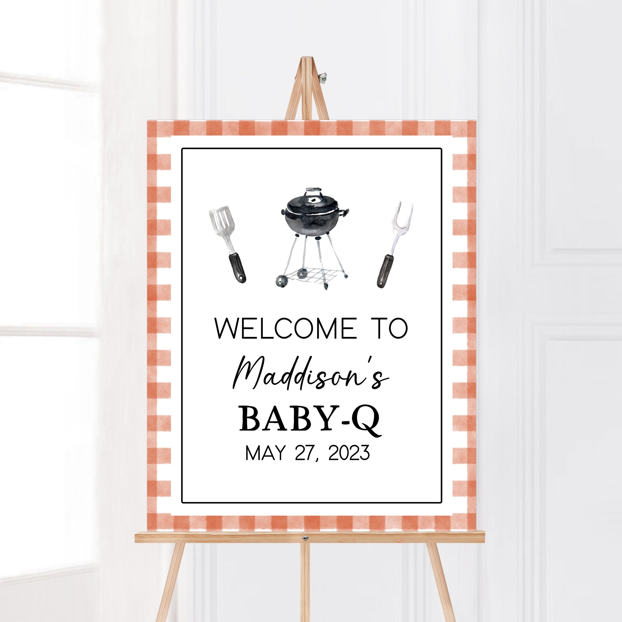 Editable Backyard Baby-Q Baby Shower Welcome Sign – Cuddle Palette