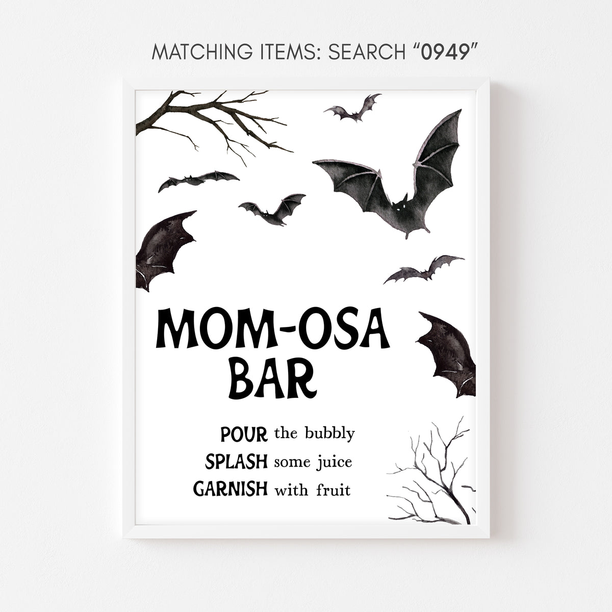 We’re Going Batty Baby Shower Mom Osa Bar Sign – Cuddle Palette