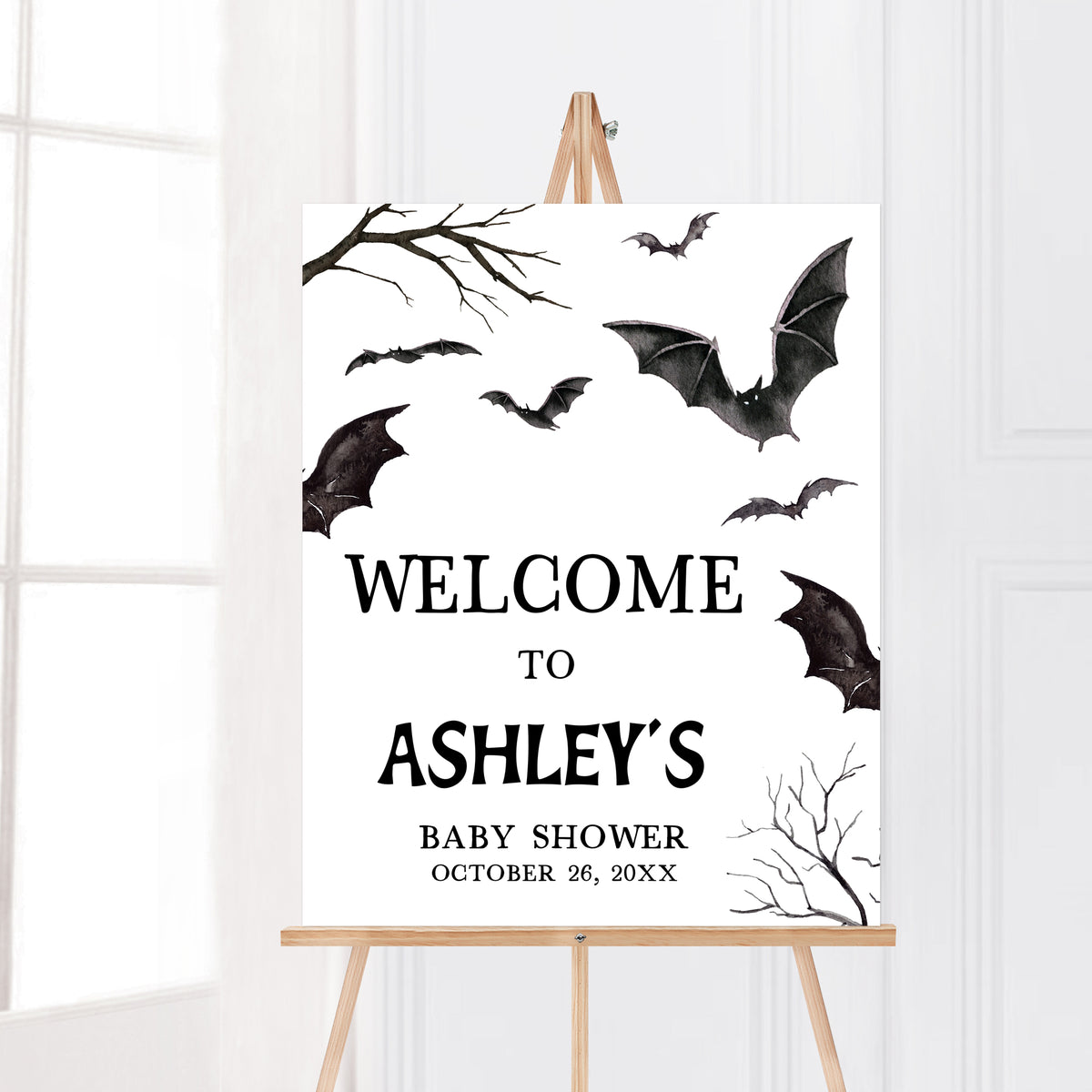 Editable We’re Going Batty Baby Shower Welcome Sign – Cuddle Palette