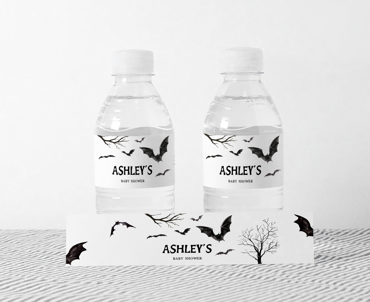 Editable We’re Going Batty Baby Shower Bottle Label – Cuddle Palette