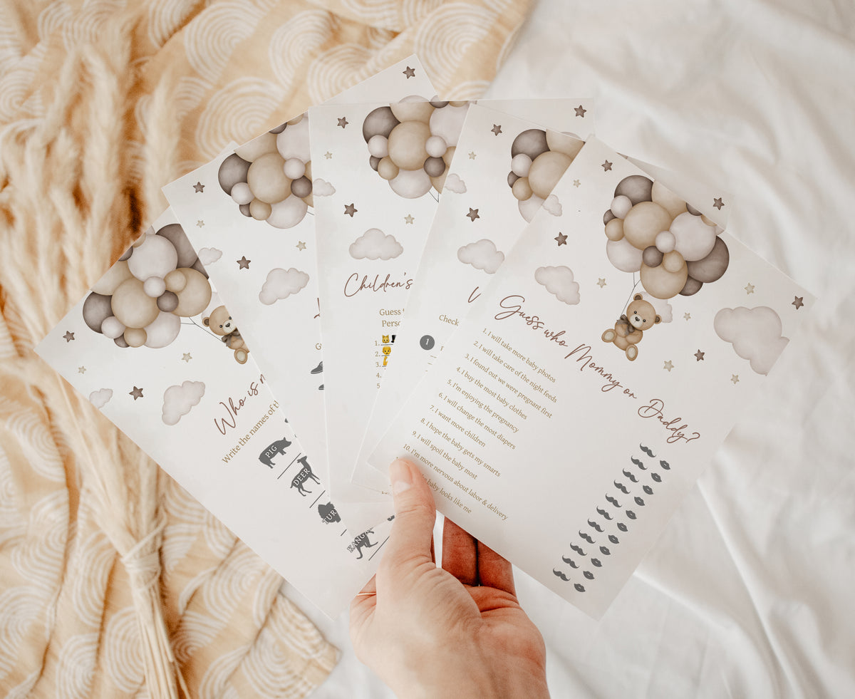 Printable Gender Neutral Bear Baby Shower Activities – Cuddle Palette