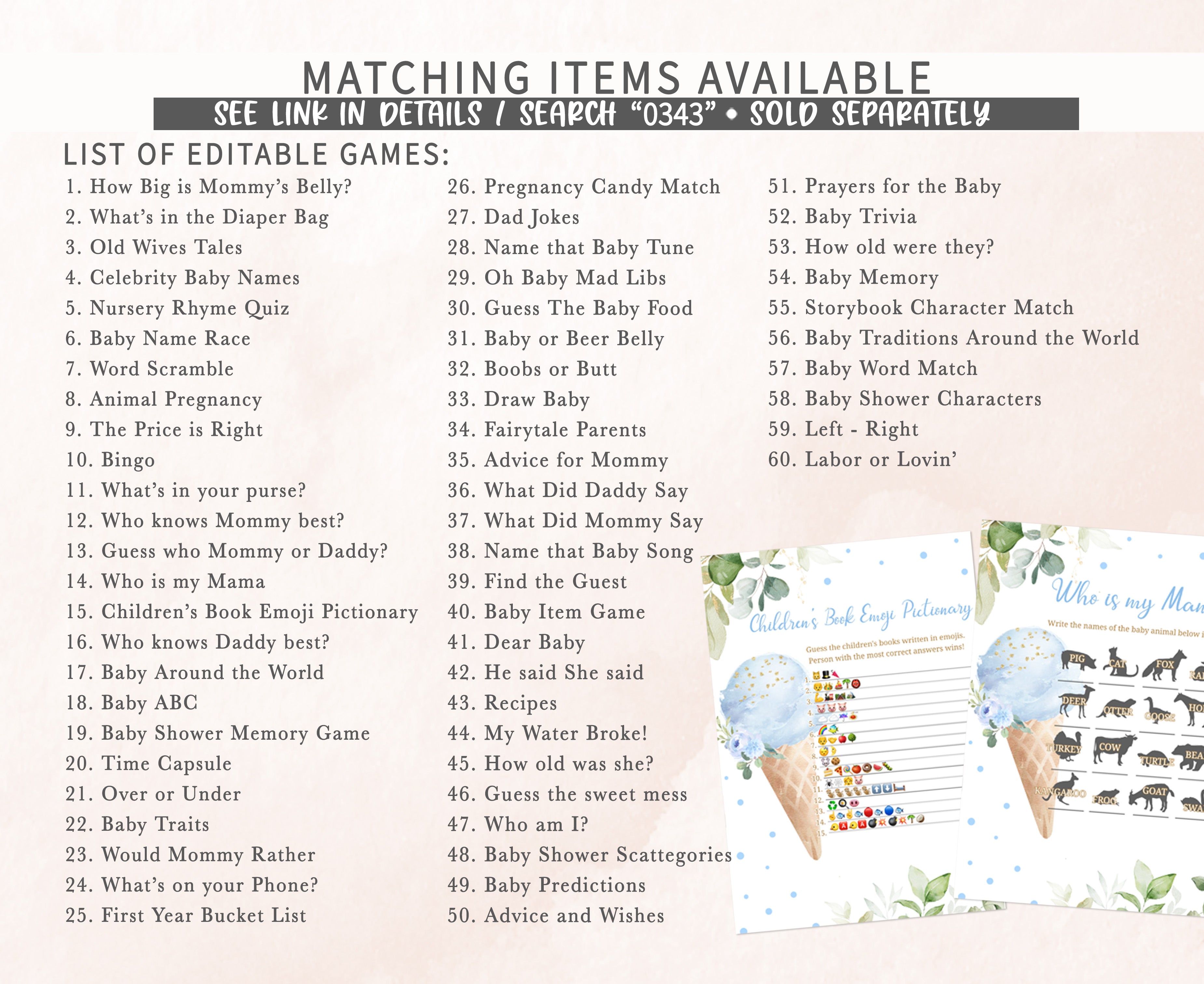 Editable Blue Ice Cream Baby Shower Welcome Sign – Cuddle Palette