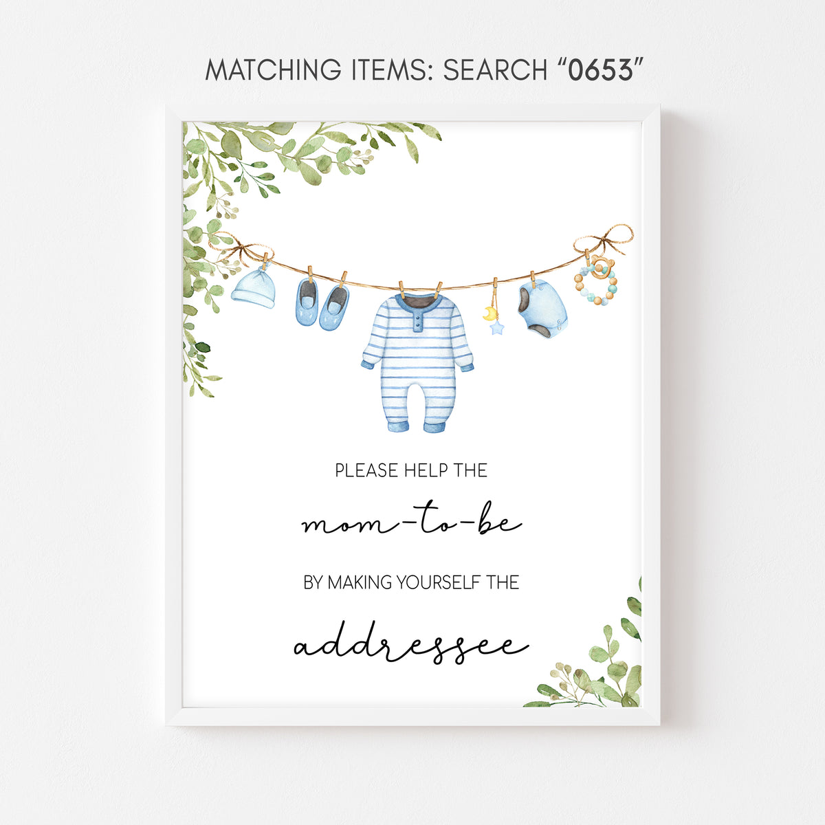 Boy Baby Clothes Baby Shower Envelope Station Sign – Cuddle Palette