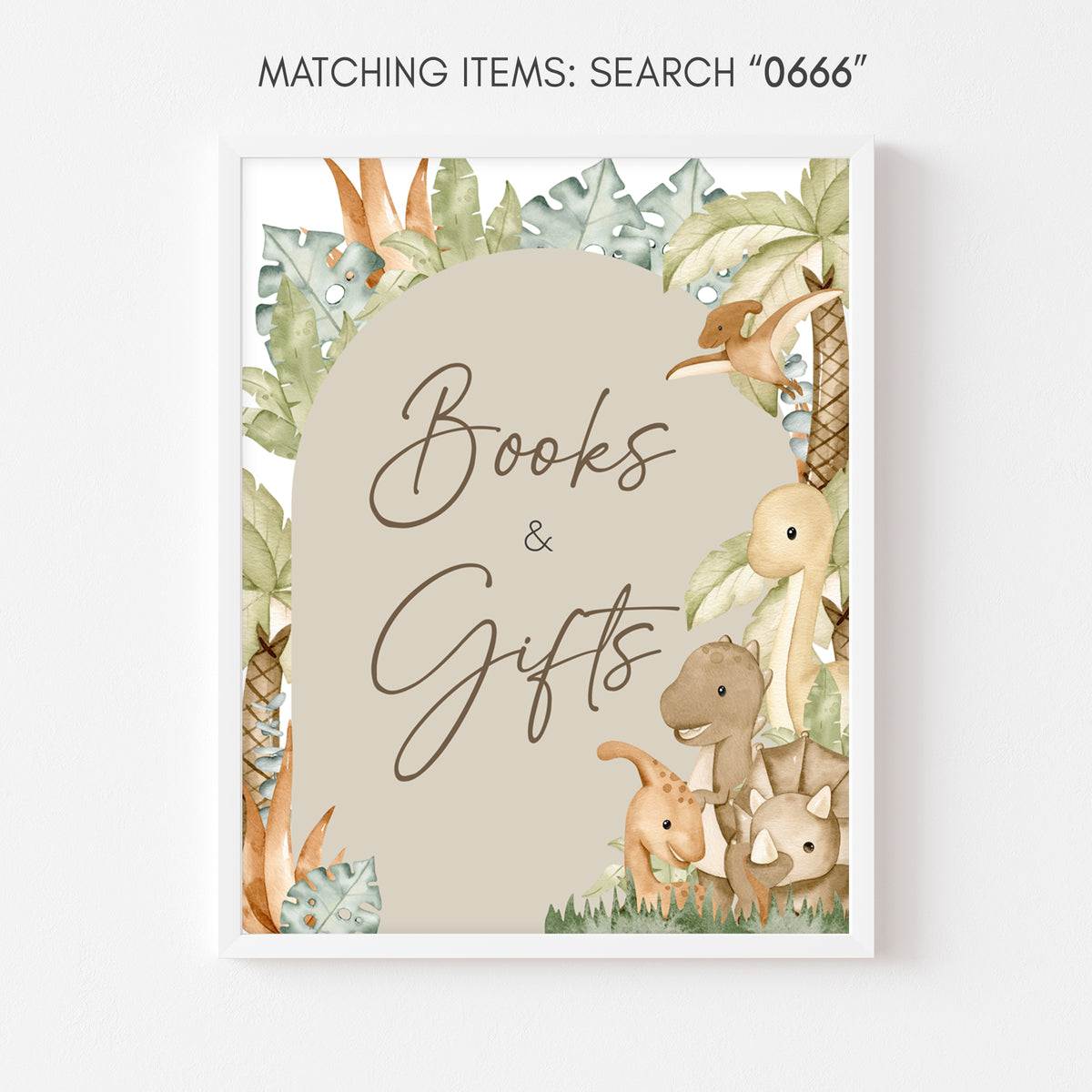 Dinosaur Party Books & Gifts Sign Printable - Bohemian Dinosaur ...