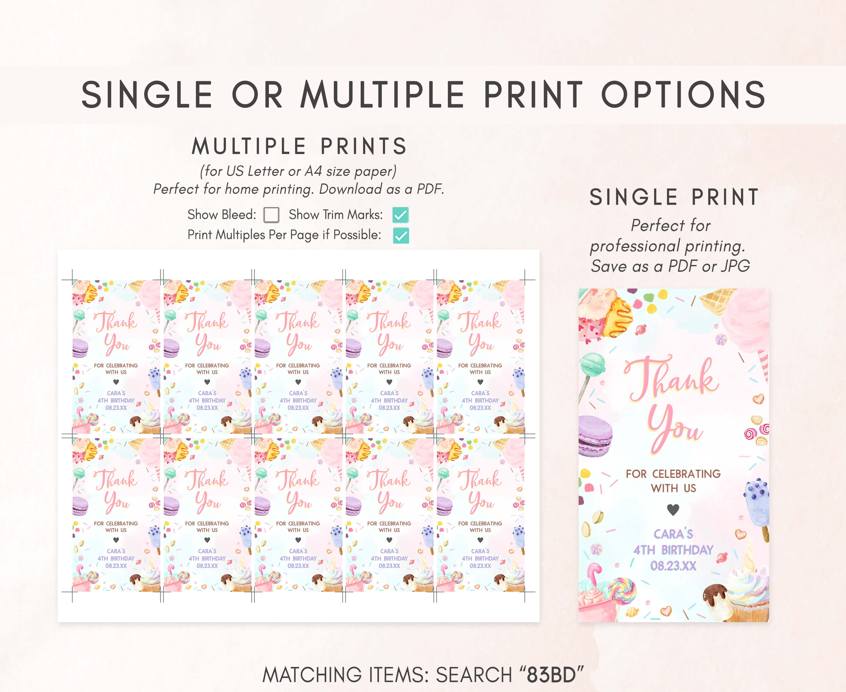 Editable Four Ever Sweet Birthday Party Favor Tag – Cuddle Palette