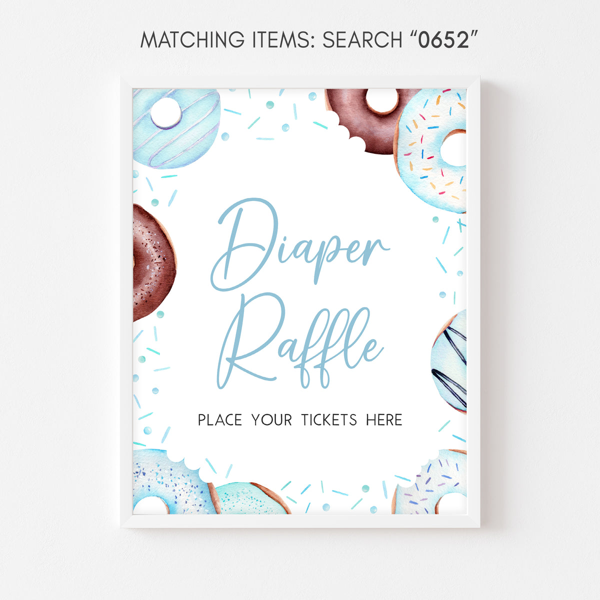 Donuts and Diapers Baby Shower Diaper Raffle Sign – Cuddle Palette