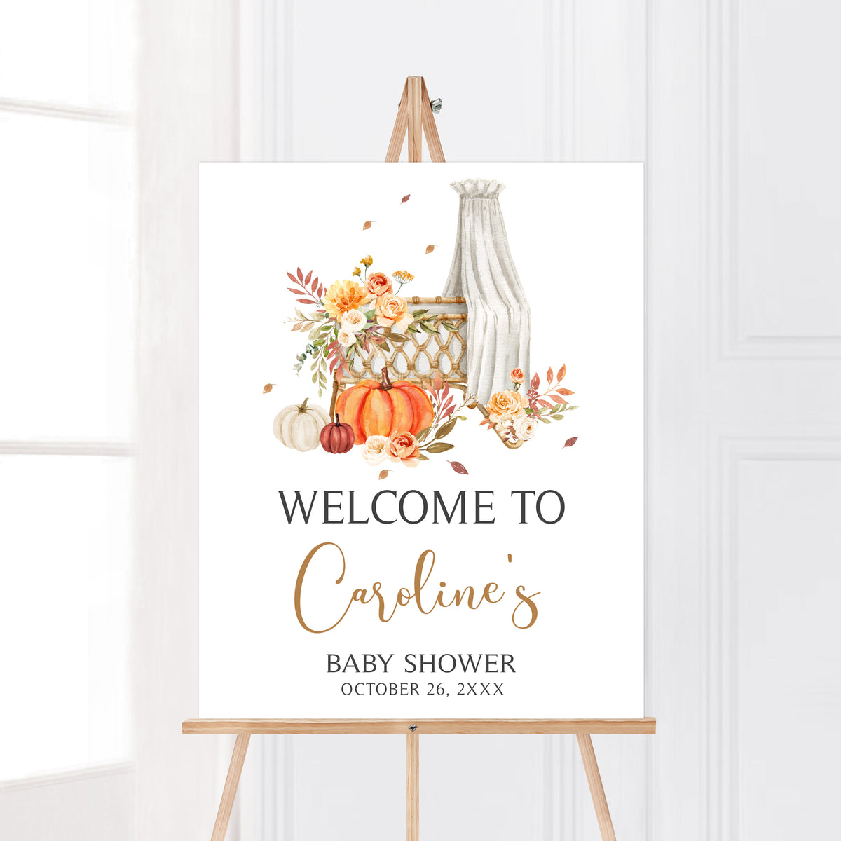Editable Falling in Love Baby Shower Welcome Sign – Cuddle Palette