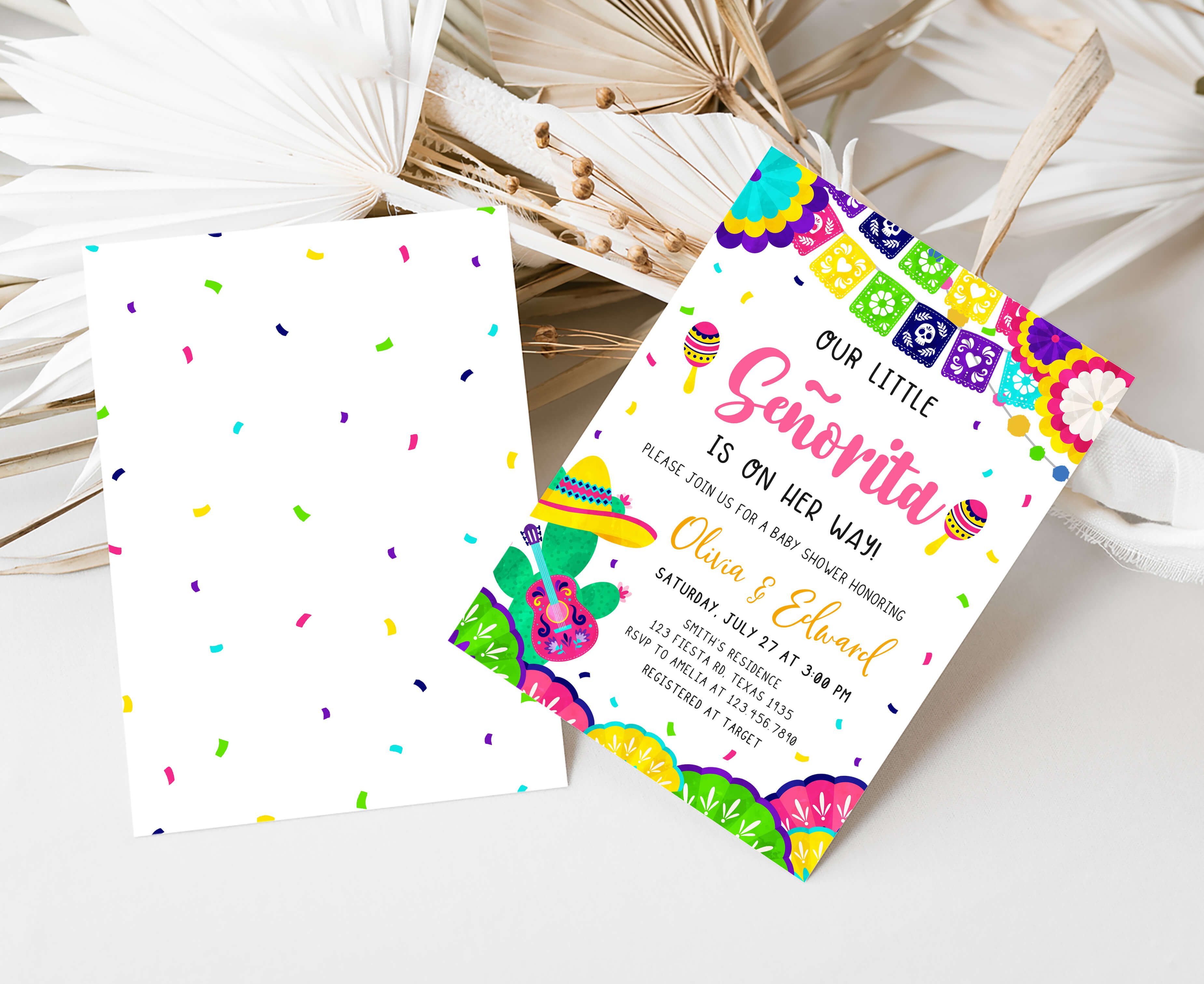 Editable Little Señorita Baby Shower Invitation – Cuddle Palette