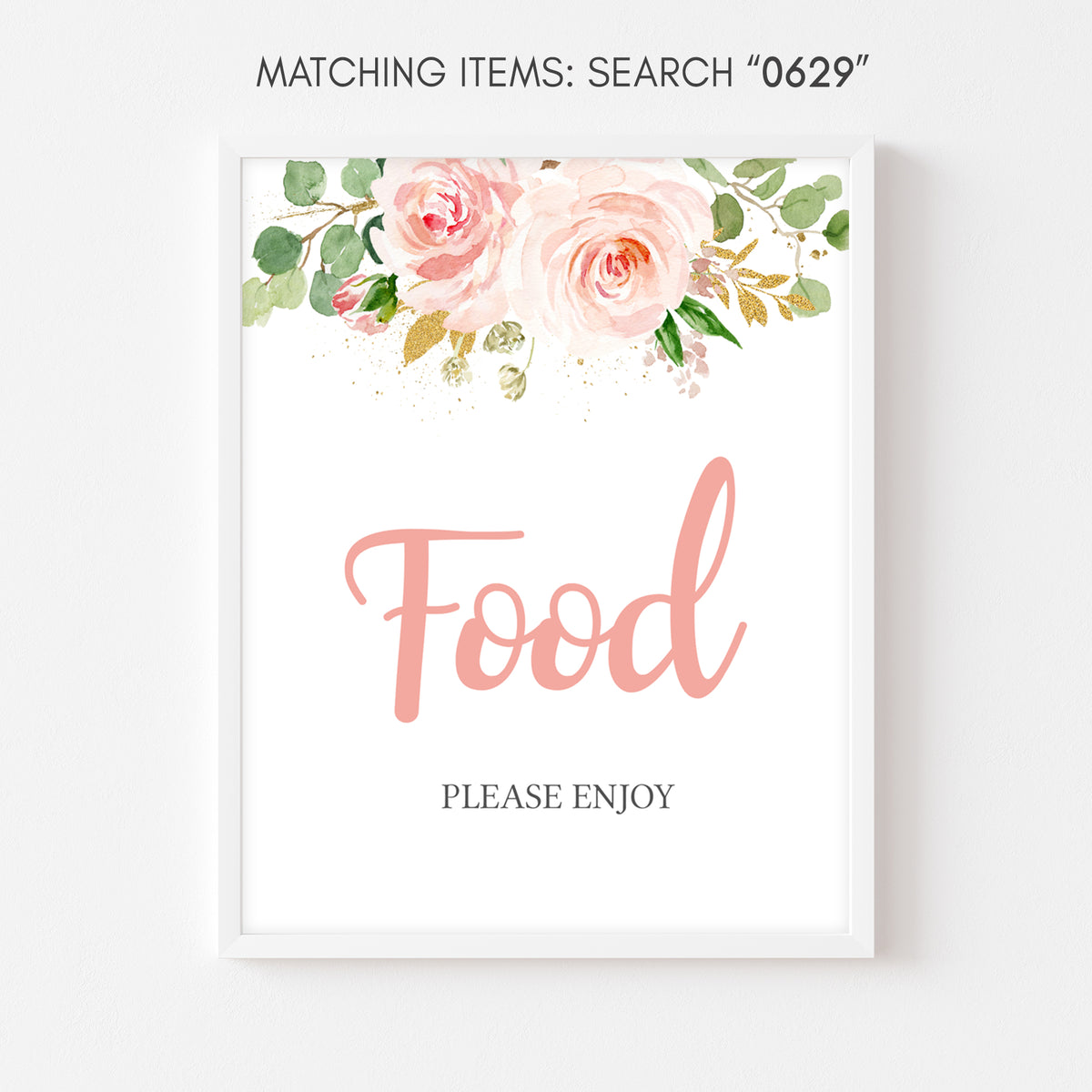 It's a Girl Blush Pink Floral Baby Shower Food Sign – Cuddle Palette