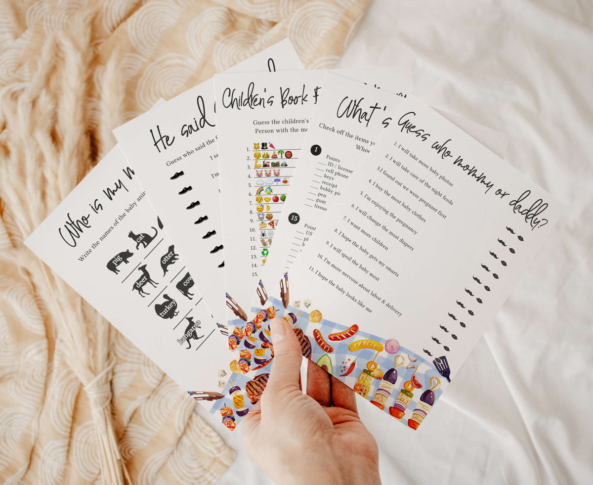 Editable Summer Baby-Q Baby Shower Games Bundle – Cuddle Palette