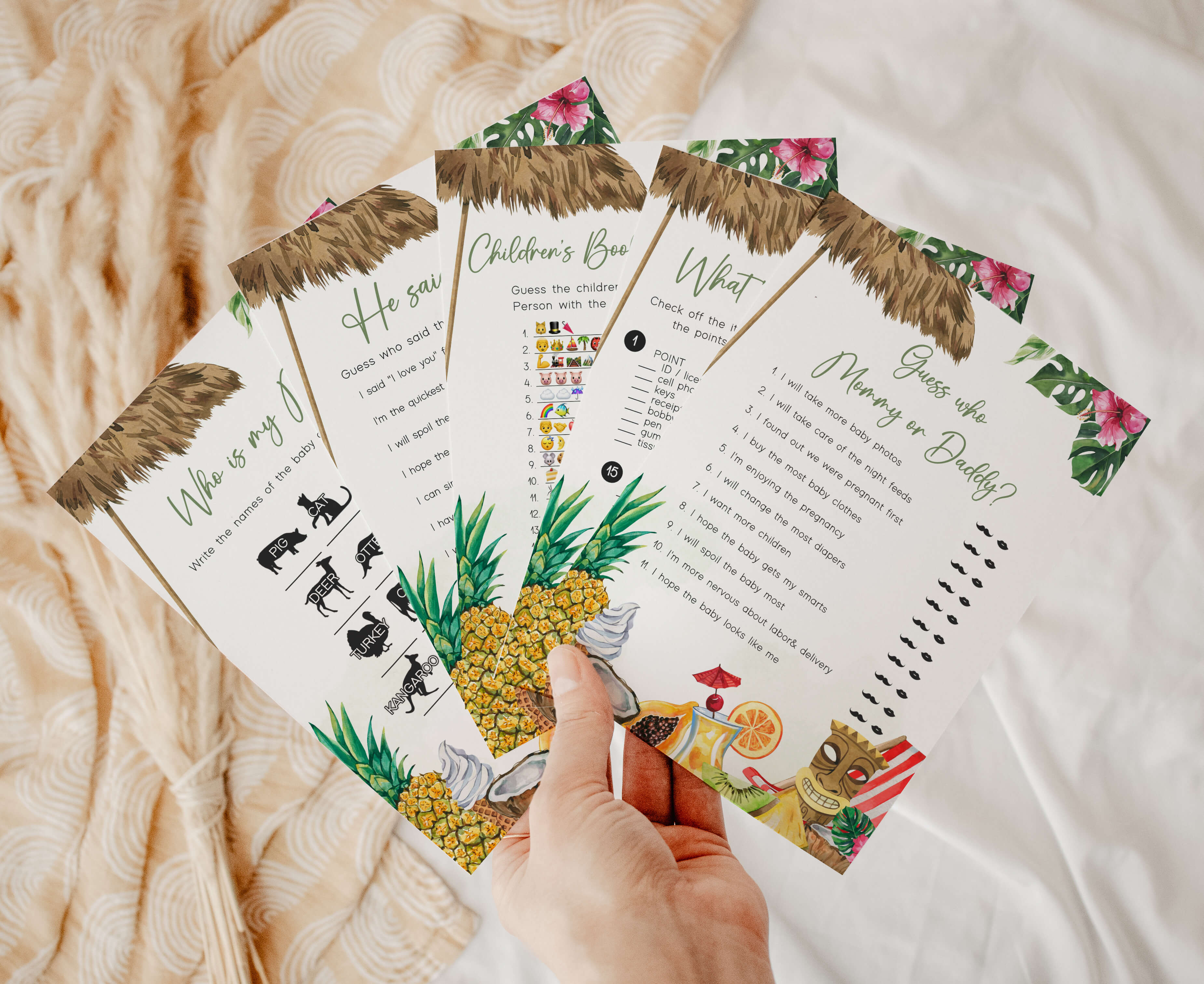 Editable Aloha Baby Shower Games Bundle – Cuddle Palette