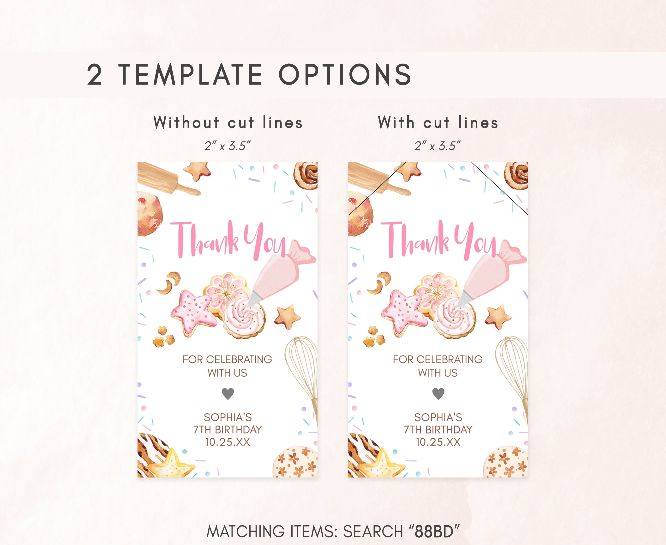 Editable Cookie Decorating Birthday Party Favor Tag – Cuddle Palette