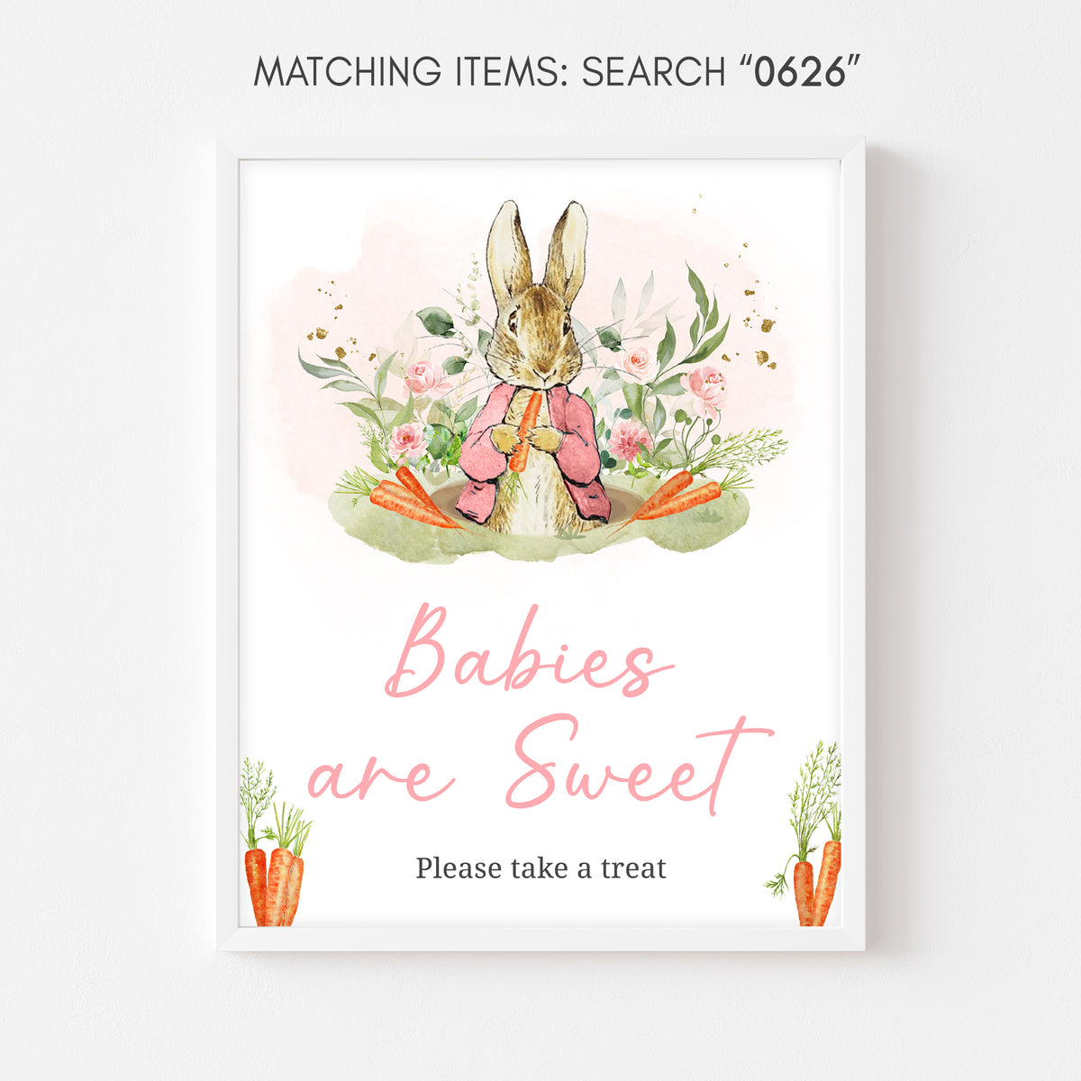 Pink Peter Rabbit Baby Shower Babies are Sweet Sign – Cuddle Palette