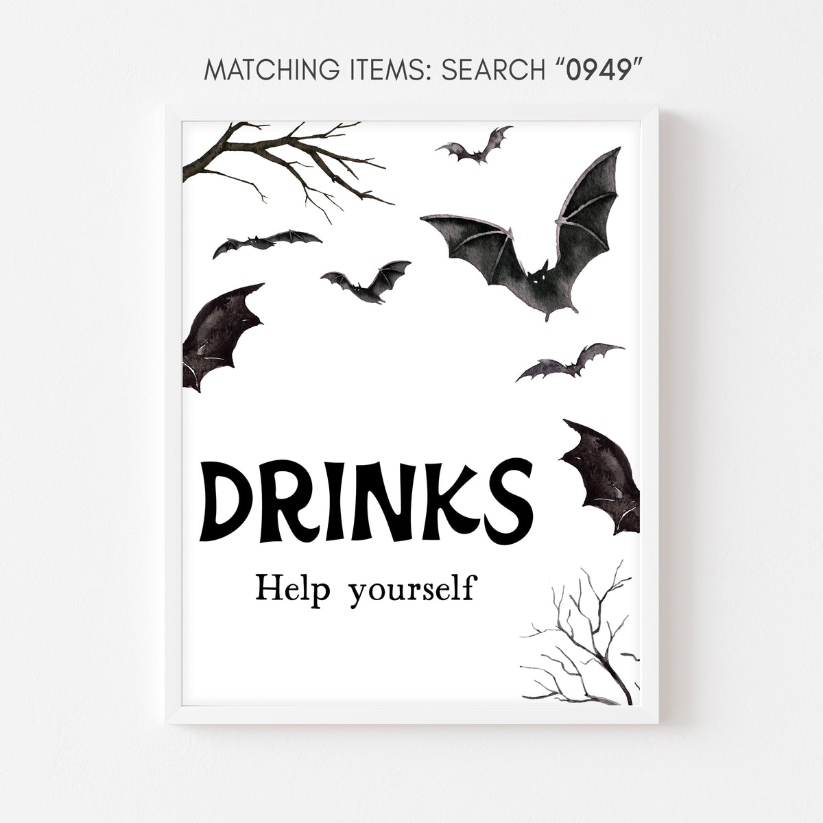 We’re Going Batty Baby Shower Drinks Sign – Cuddle Palette