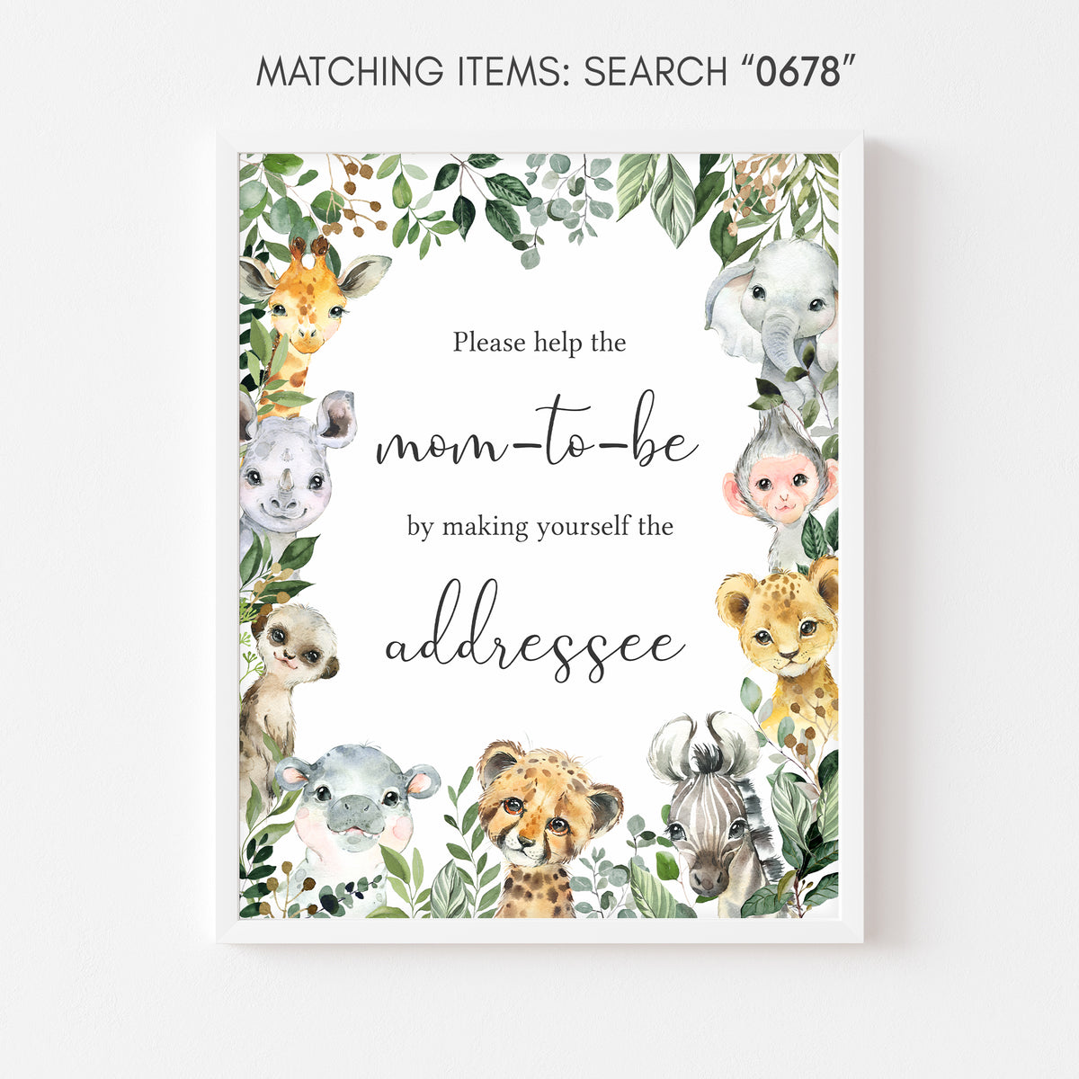 Printable Envelope Station for Safari Animals Themed Shower – Cuddle ...