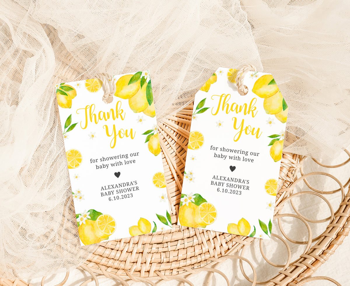 Editable Lemon Baby Shower Favor Tag – Cuddle Palette